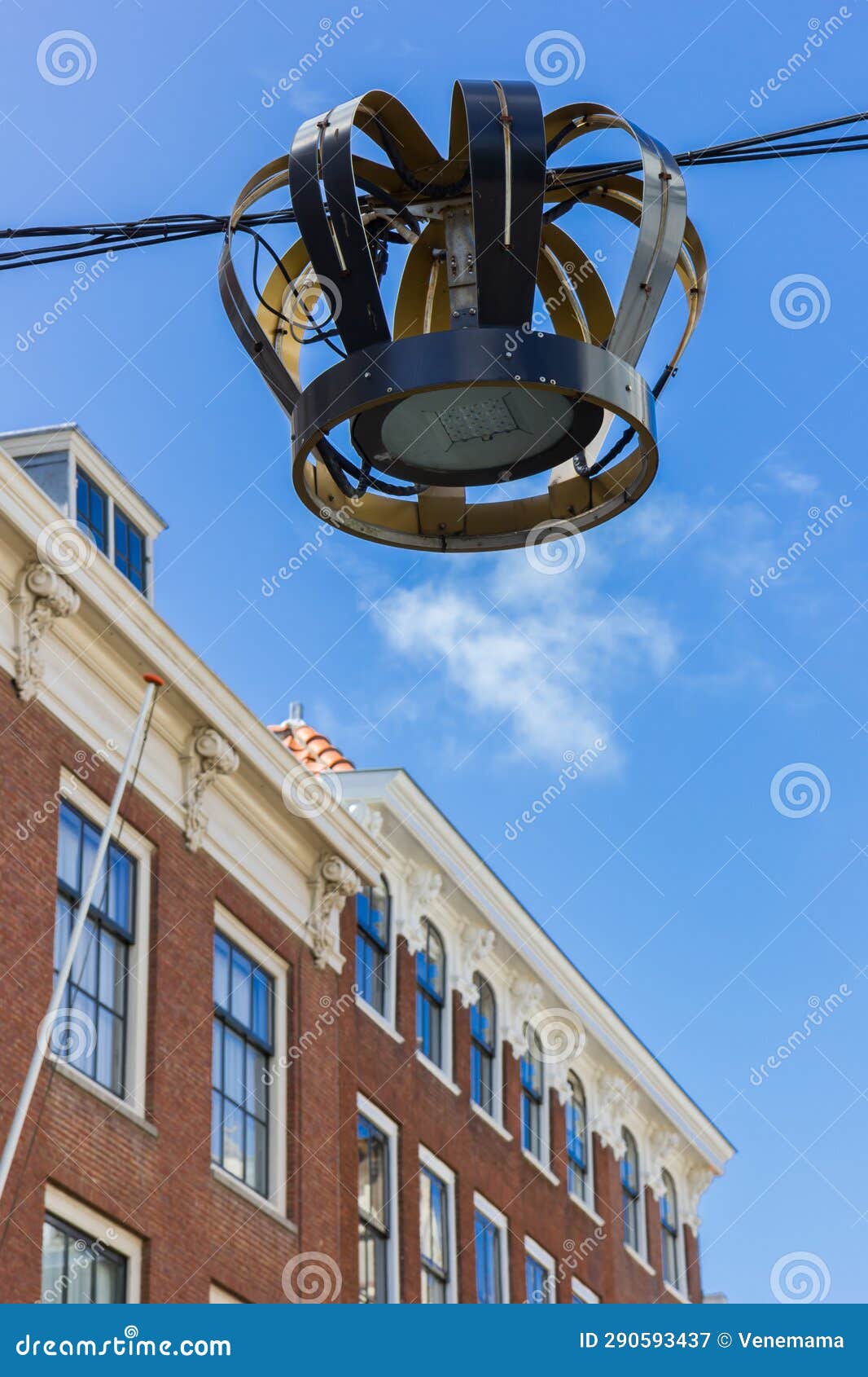 Street Light in the Form of a Crown in Den Haag Stock Image - Image of ...