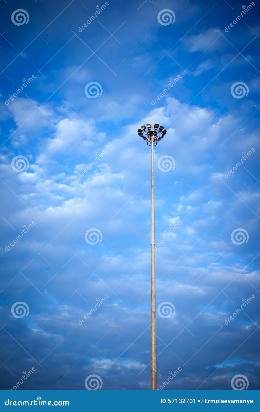 Street Light with Halogen Lamp Against Blue Sky Stock Image - Image of ...