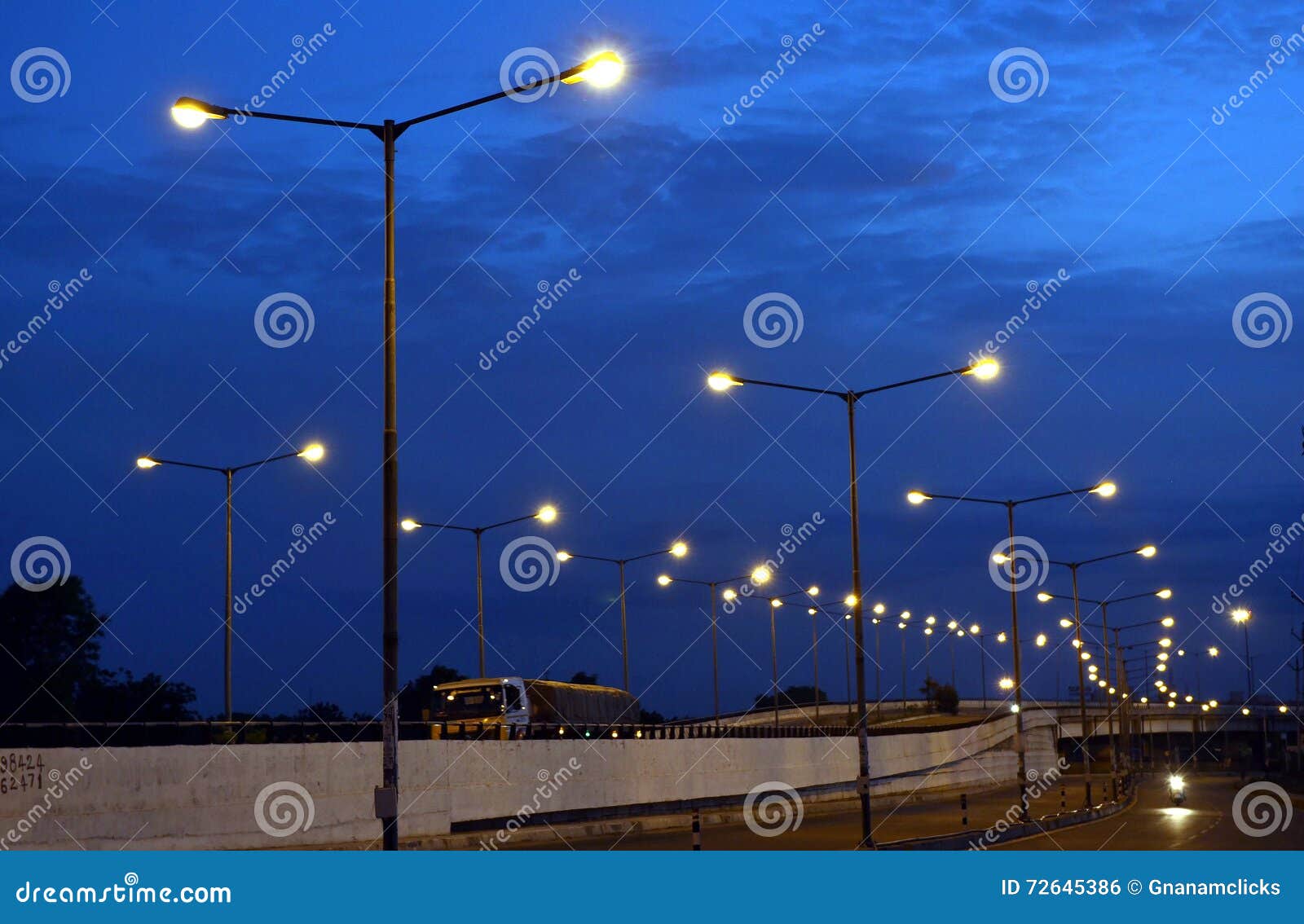 STREET LIGHT stock photo. Image of source, glow, blue - 72645386