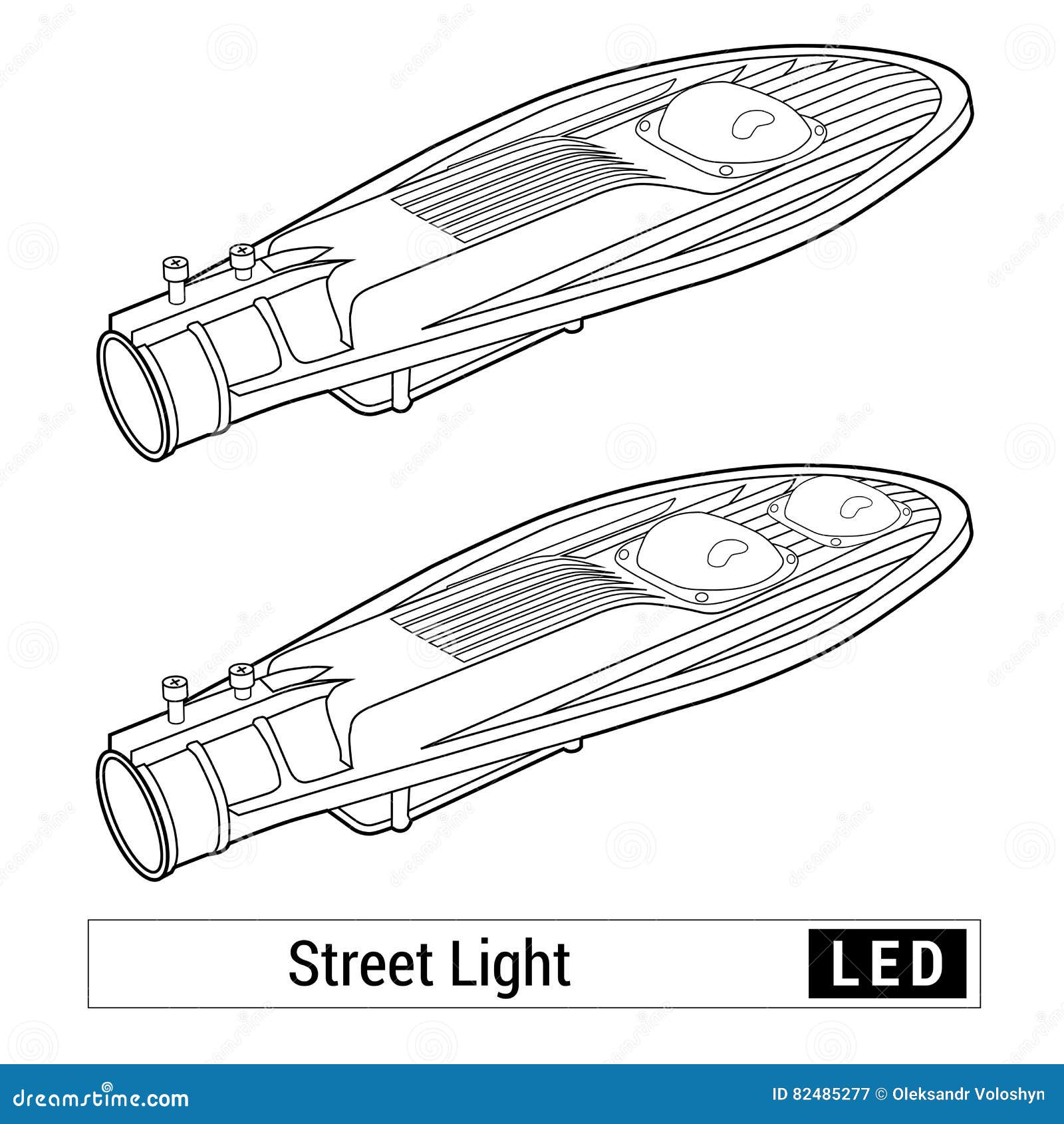 Street Light Isolated - Linear Scheme Stock Illustration - Illustration ...