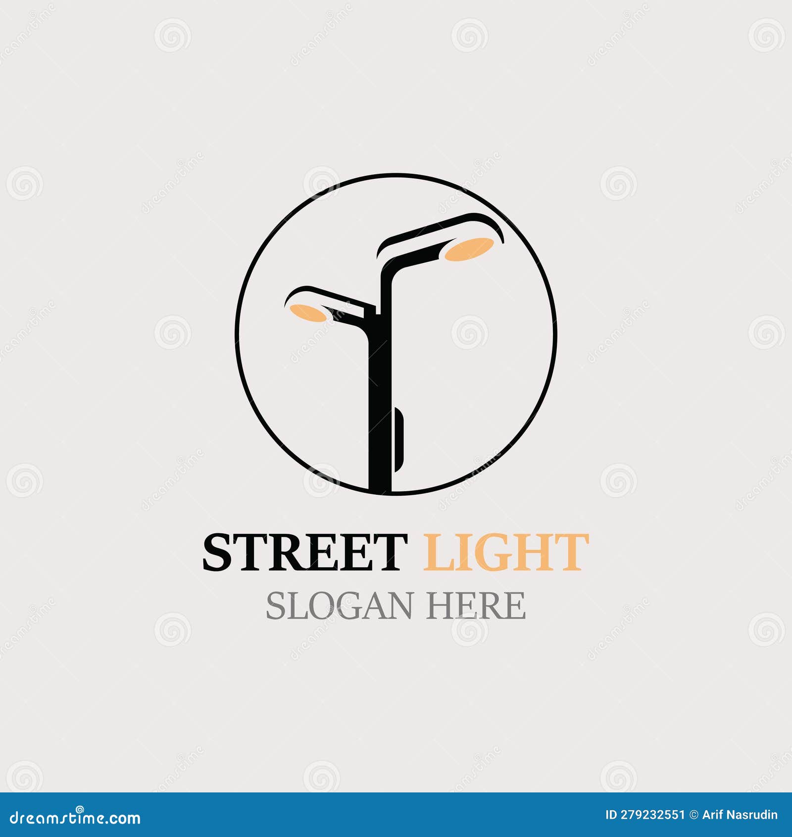 Street Light Logo Image, Vintage Lightning Classic Latern Flat Element ...