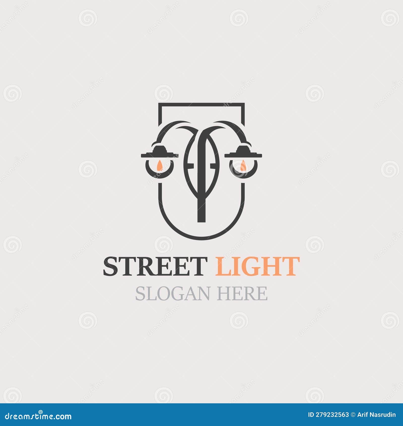 Street Light Logo Image, Vintage Lightning Classic Latern Flat Element ...