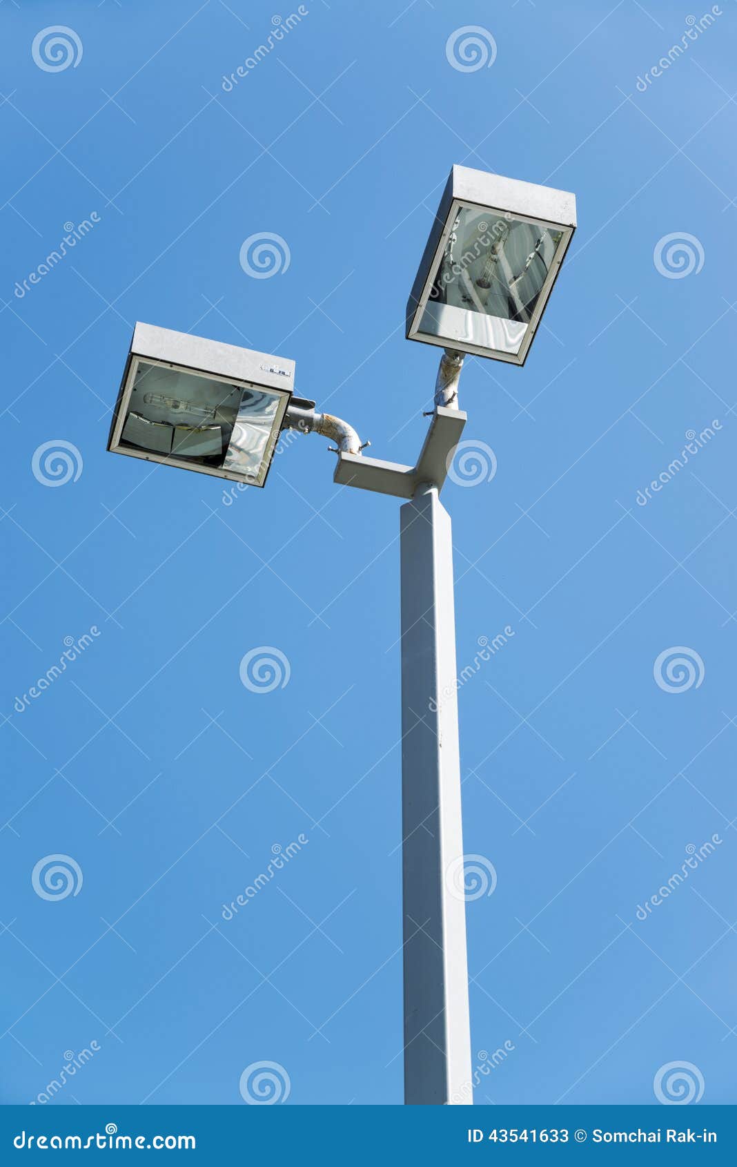 Street Light Pole Isolated Blue Sky Stock Image - Image of outdoor ...