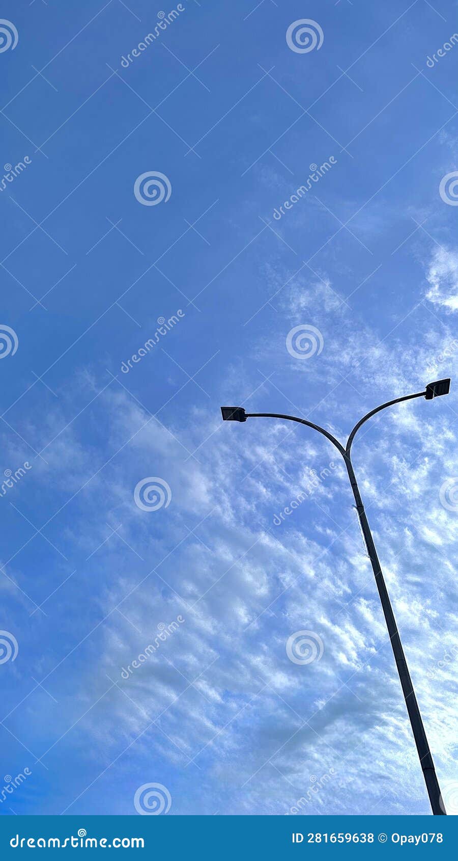 Street Light Poles Under the Blue Sky Stock Photo - Image of blue ...