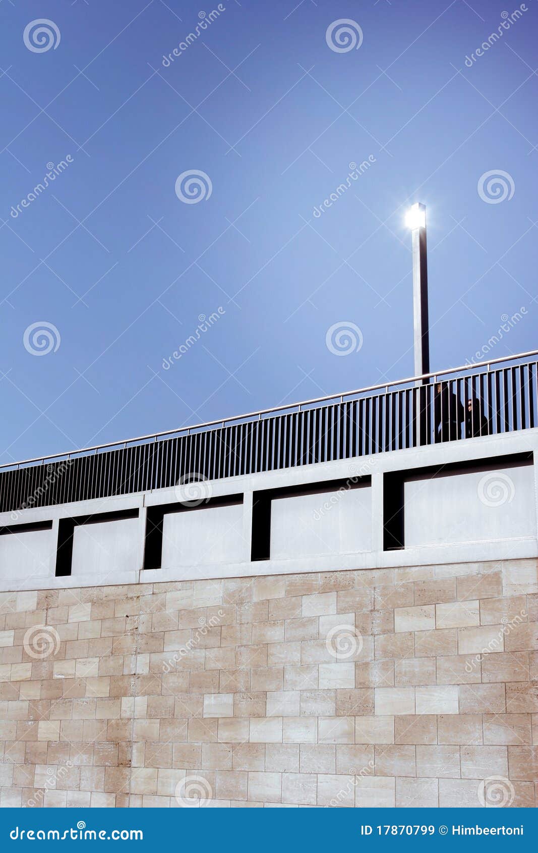 Street Light with Sun Reflection Stock Image - Image of bannister ...