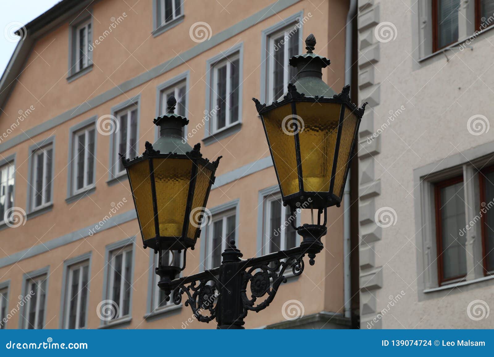 Street Light. Vintage Street Lamp Close Up Stock Photo - Image of ...