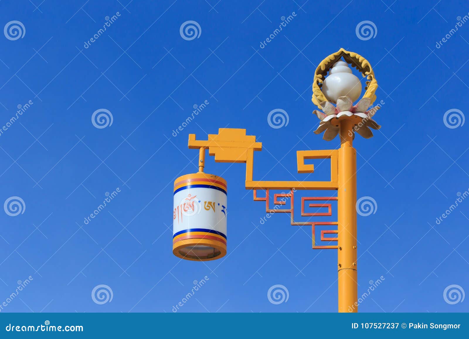 Street Light Yellow in Blue Sky Background Stock Image - Image of city ...