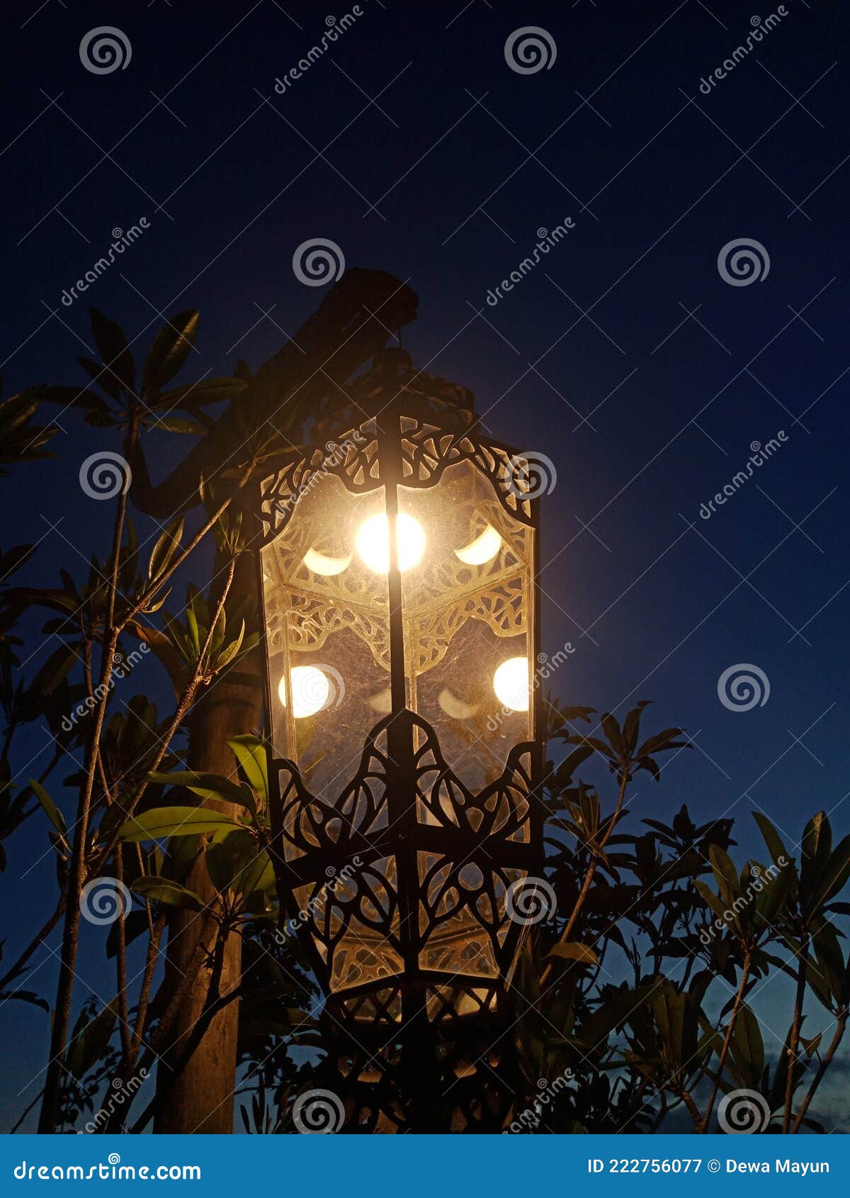 Street lighting in bali stock image. Image of bali, evening - 222756077