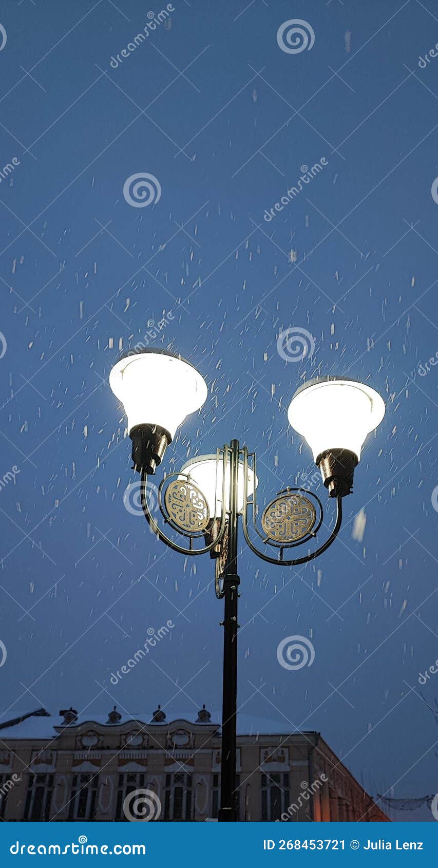 Street Lighting in a Small Town in Western Ukraine. Stock Image - Image ...