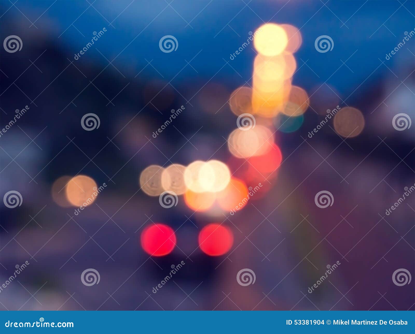 Street Lights and Cars with Defocus Effect Stock Photo - Image of ...
