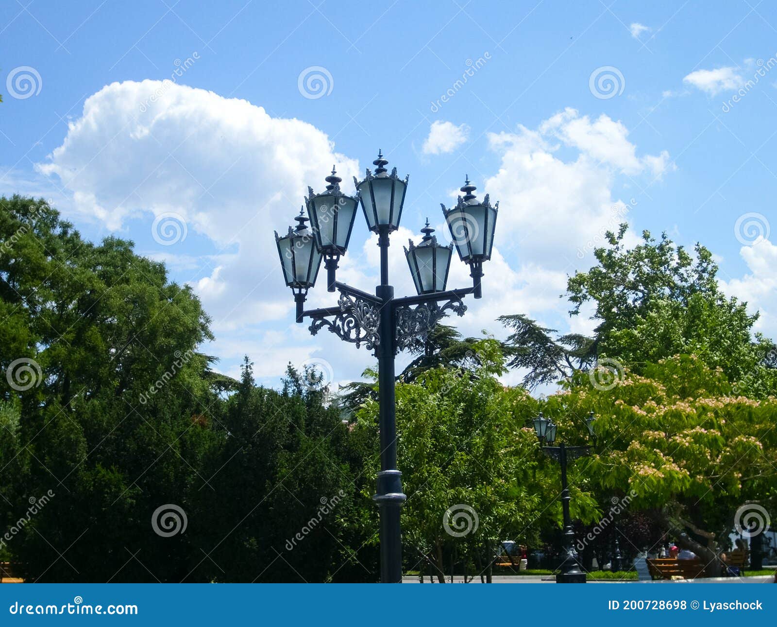 Street Lights are Made in Old Style Stock Photo - Image of background ...