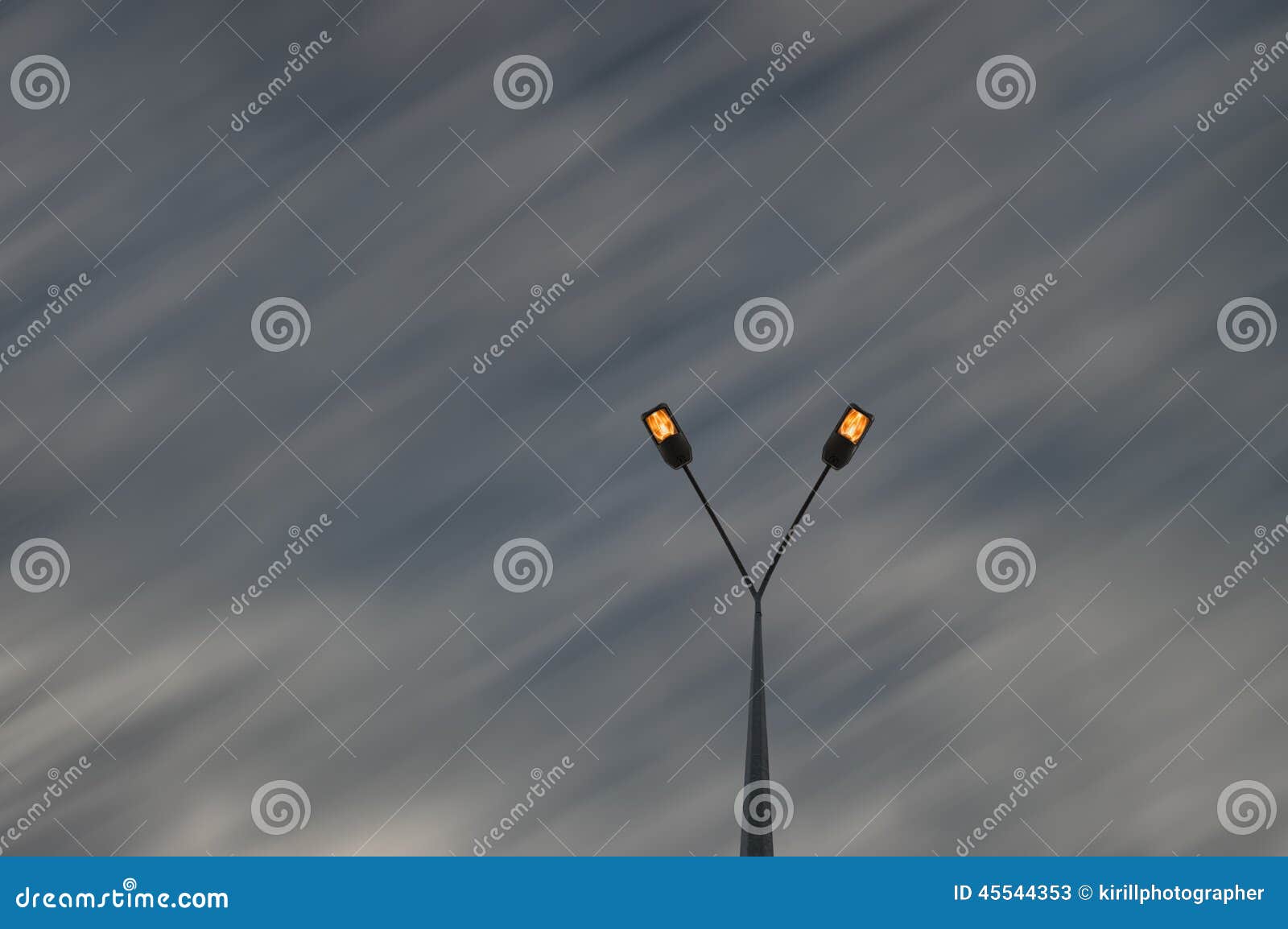 Street Lights Over Motion Blur Sky Stock Image - Image of cloud, moving ...