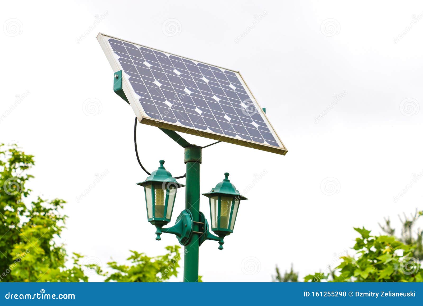 Street Lights Using Solar Panel Energy Generator Stock Photo - Image of ...