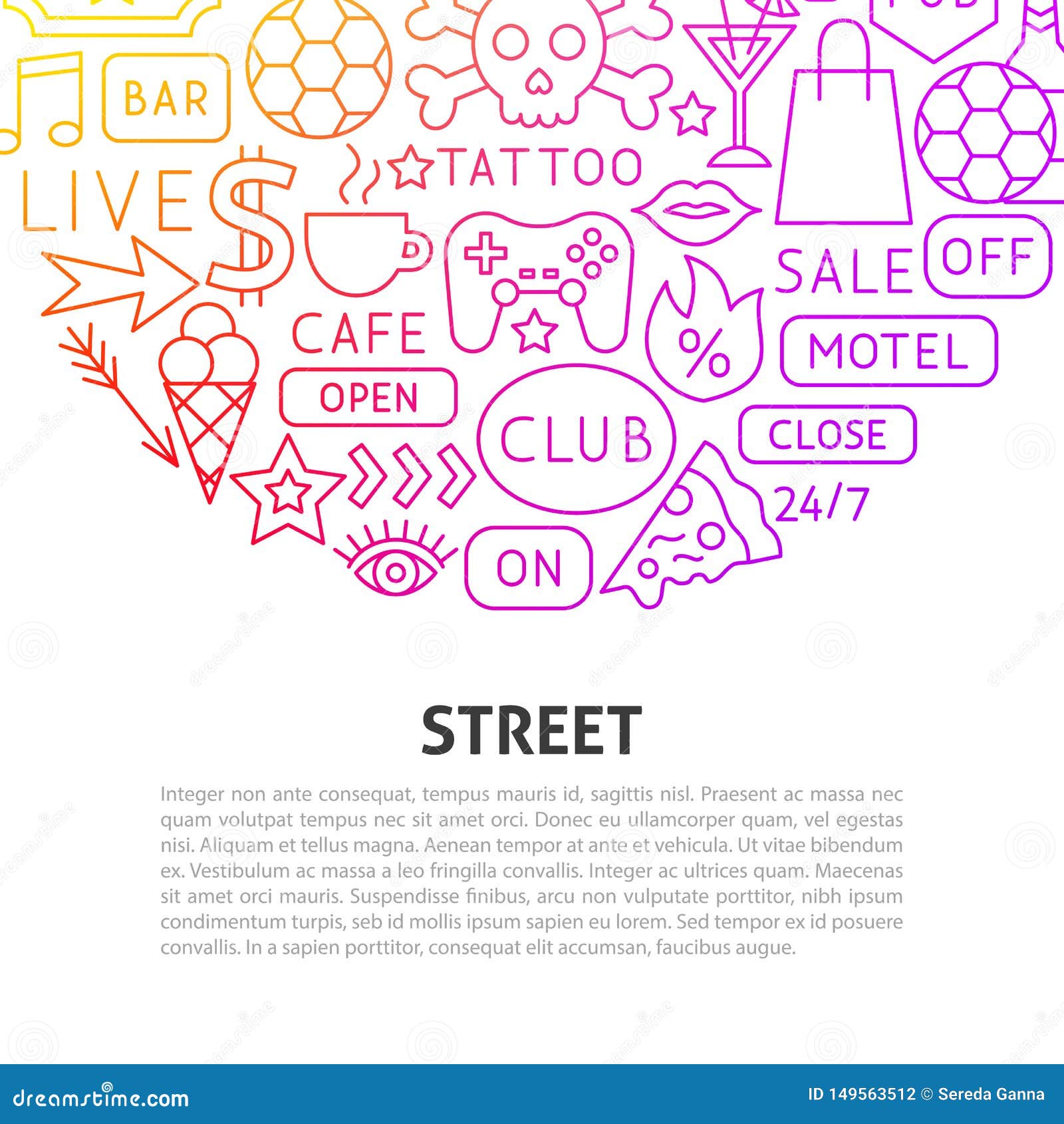 Map And Street Line Icon Set For Black Background Cartoon Vector ...