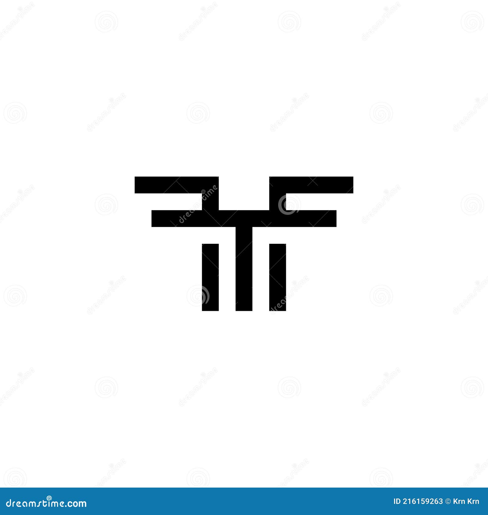 Monogram Initials TFF Logo Icon Design Template Elements. Square Logo ...