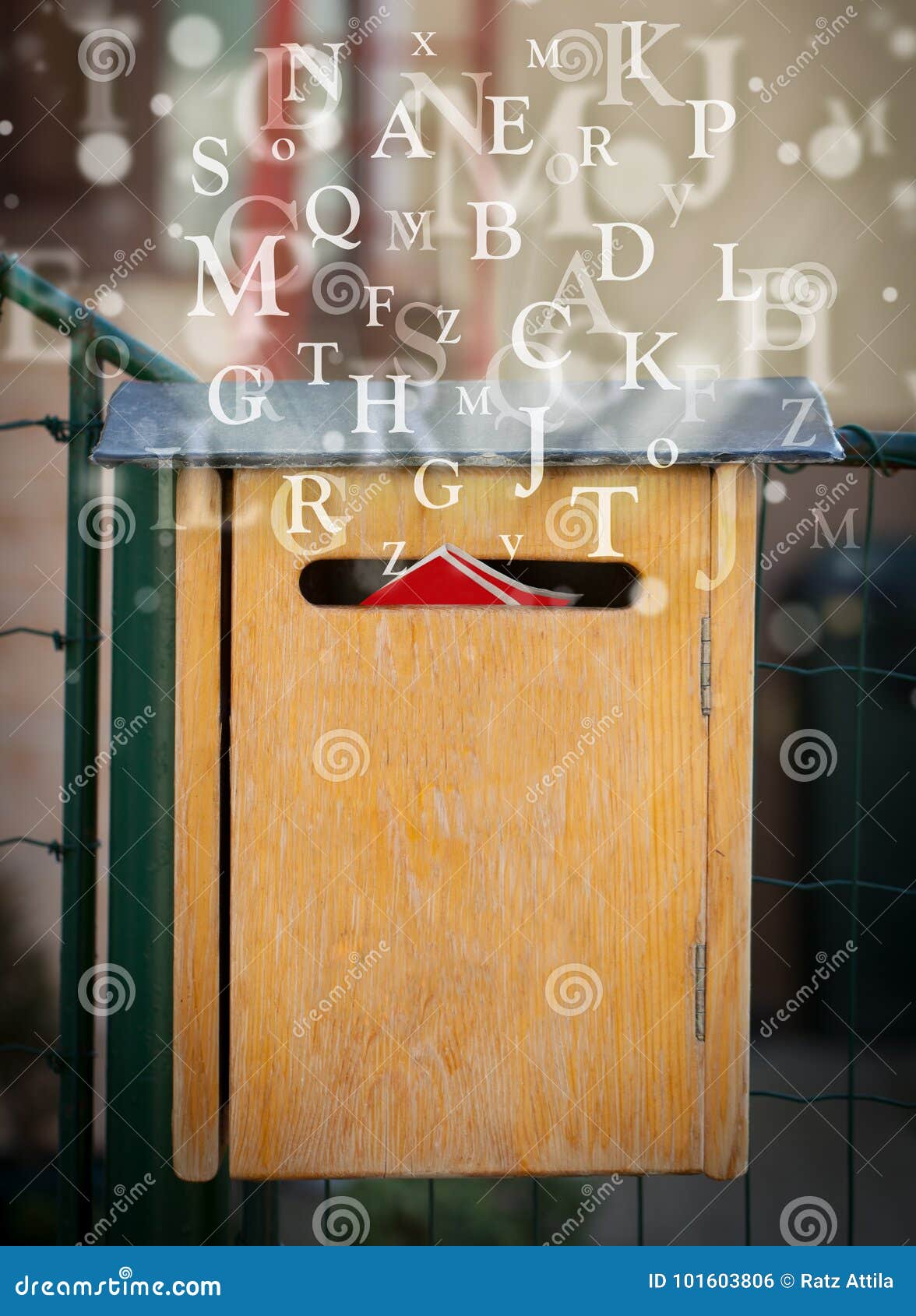 Mail Box with Letters Comming Out Stock Photo - Image of color ...