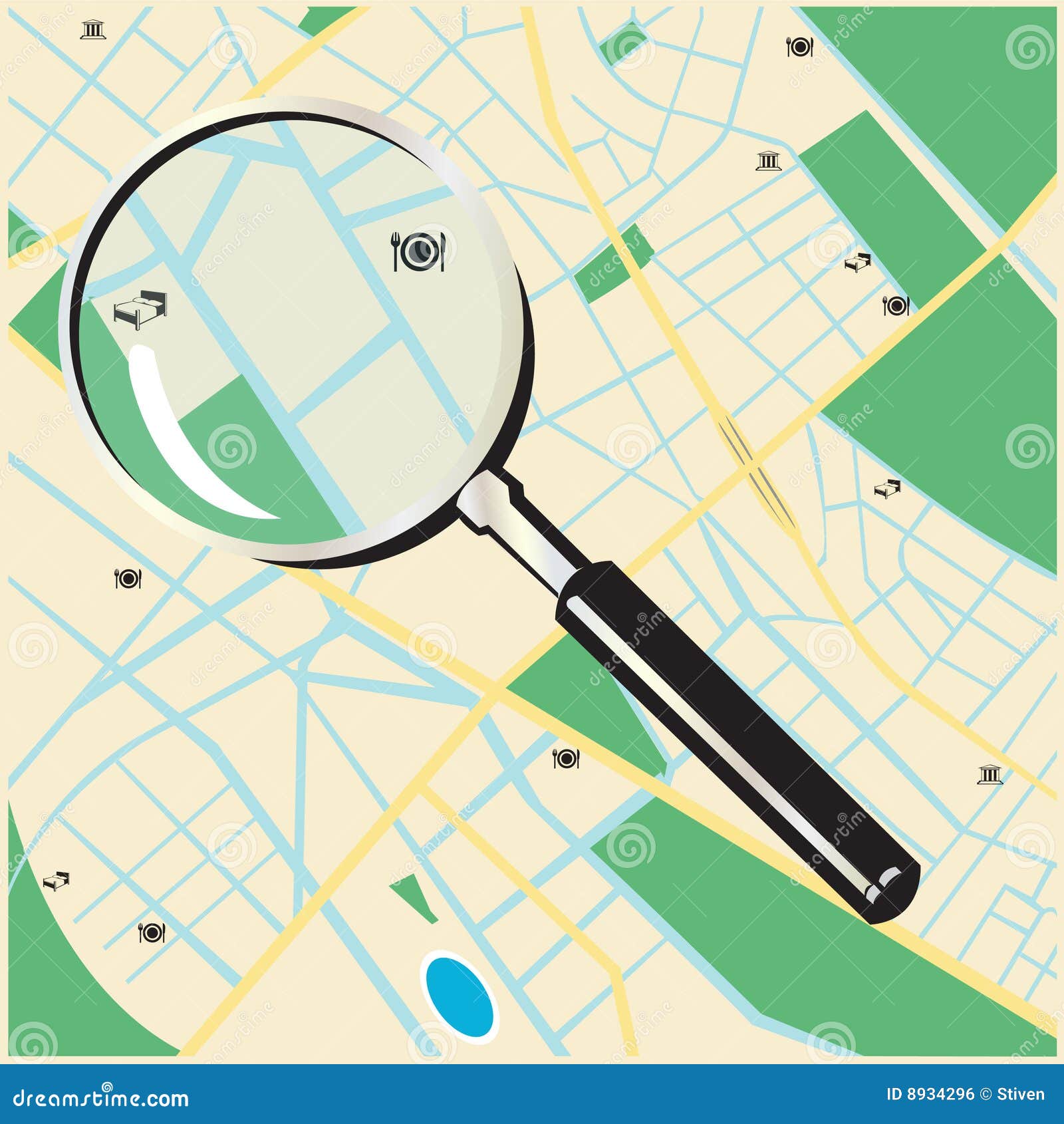 Street map stock vector. Illustration of locality, plan - 8934296