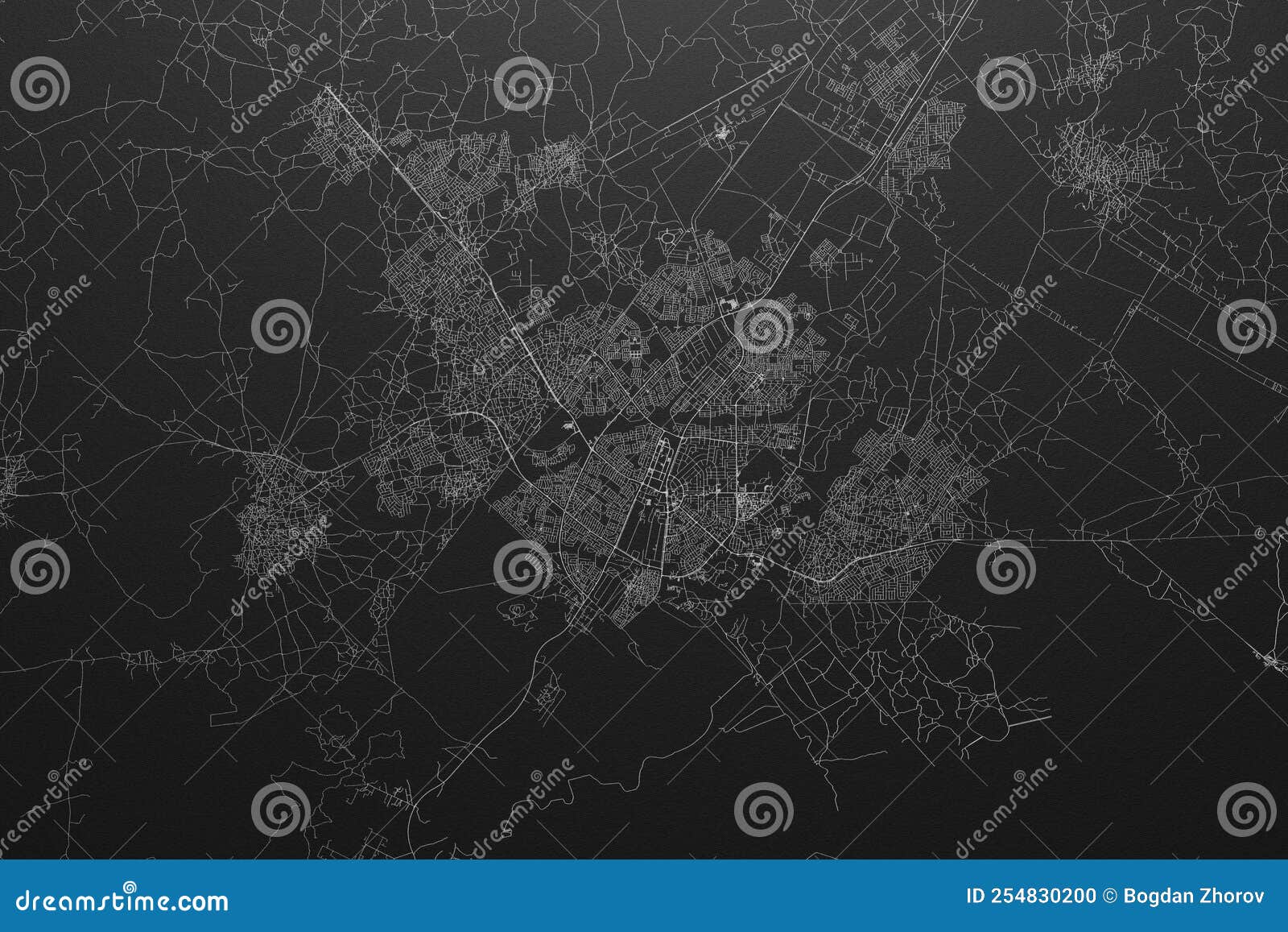 Street Map of Gaborone (Botswana) on Black Paper with Light Coming from ...