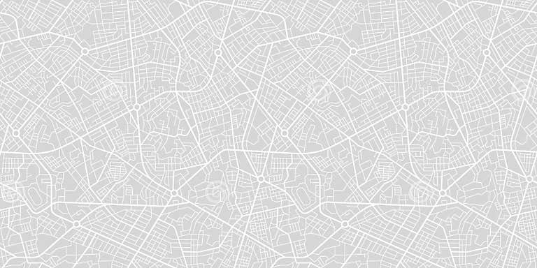 Street Map of Town. Vector Seamless Pattern Stock Vector - Illustration ...