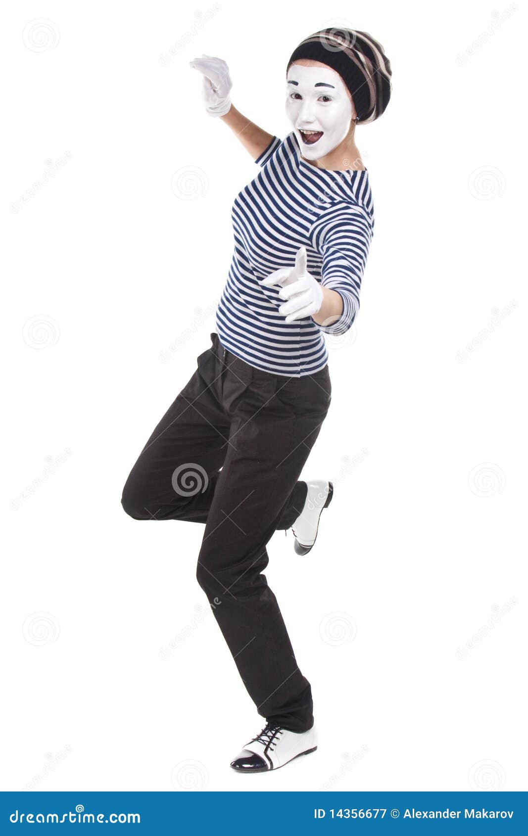 Street mime. stock image. Image of face, gesticulation - 14356677