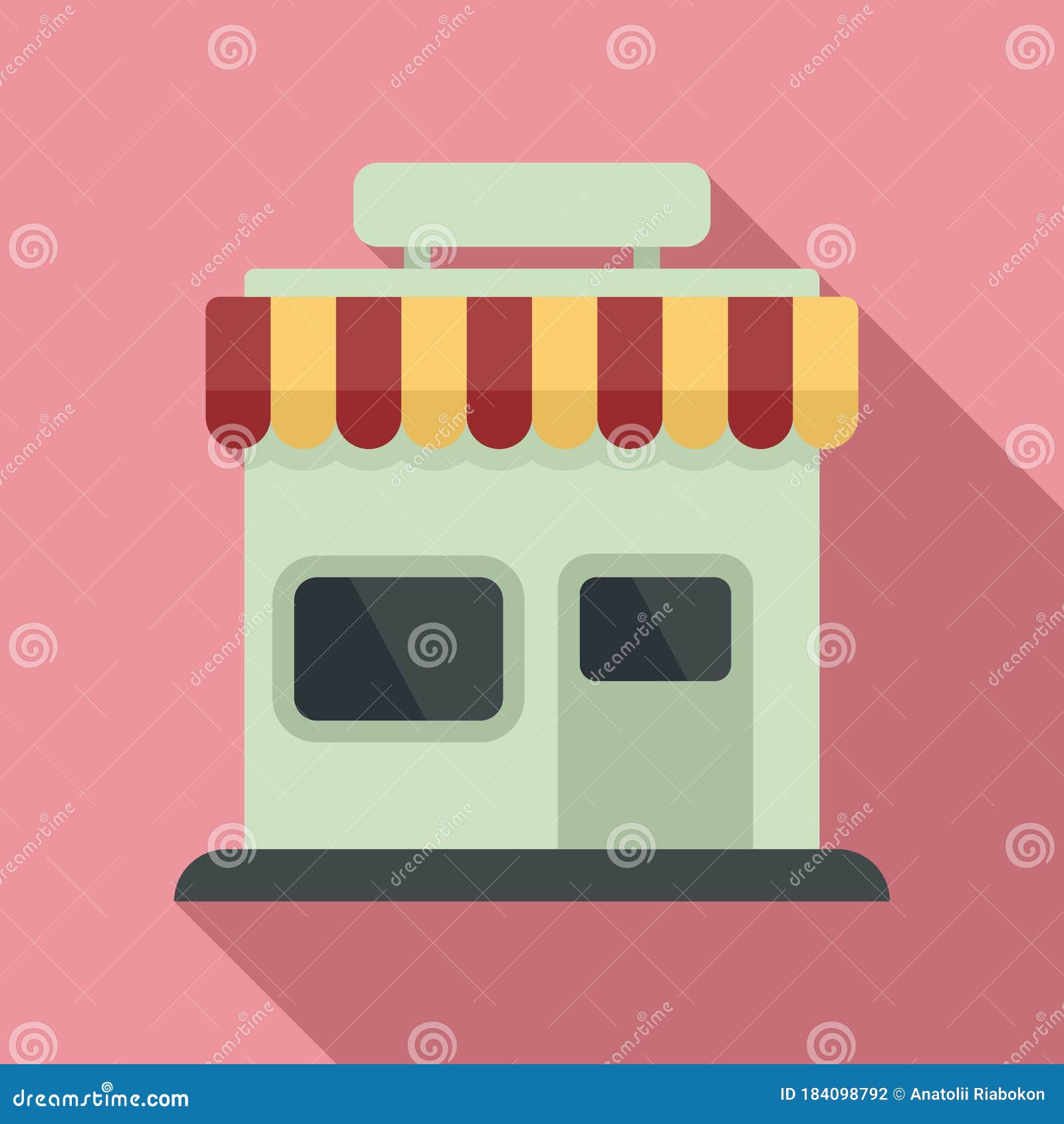 Street Modern Shop Icon, Flat Style Stock Vector - Illustration of ...