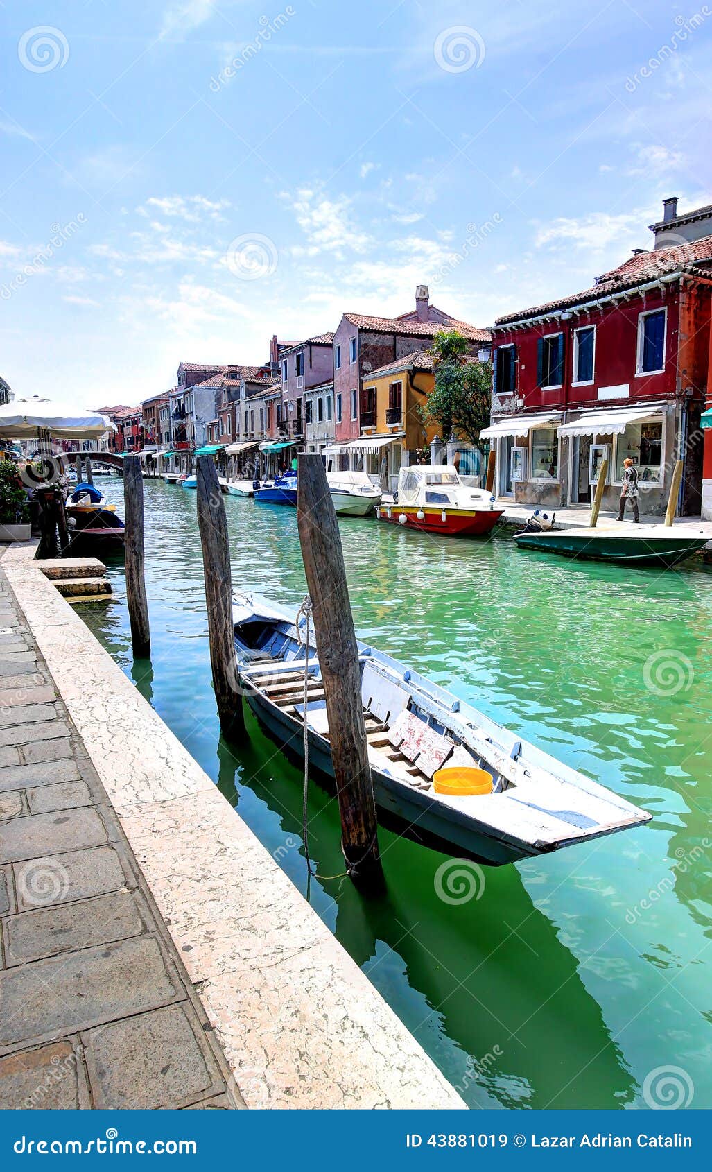 MURANO, ITALY - JUNE 16, 2015: Brick Tower With The Clock And Glass ...