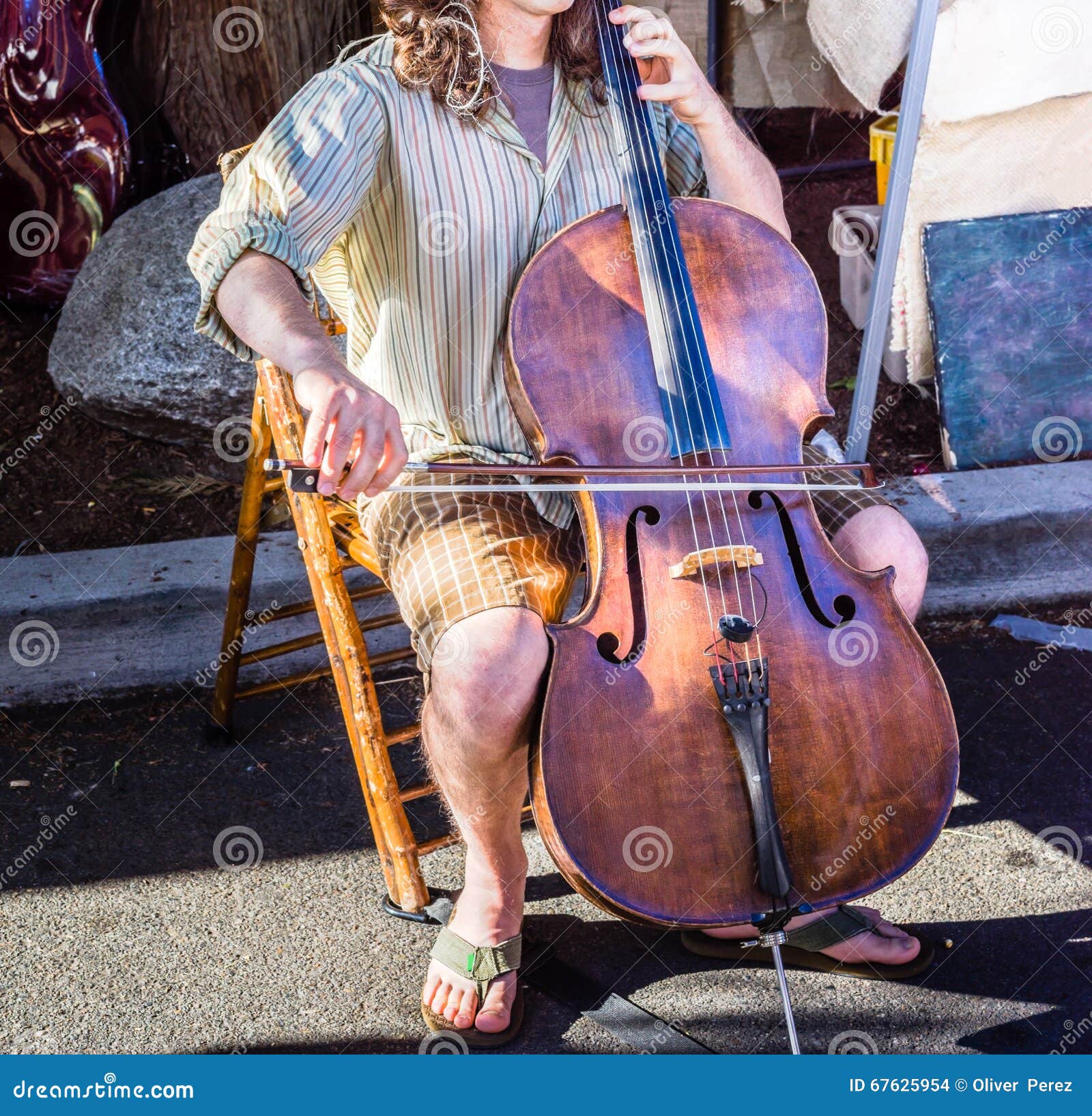 Street Musician Playing the Cello Stock Photo - Image of playing, wood ...