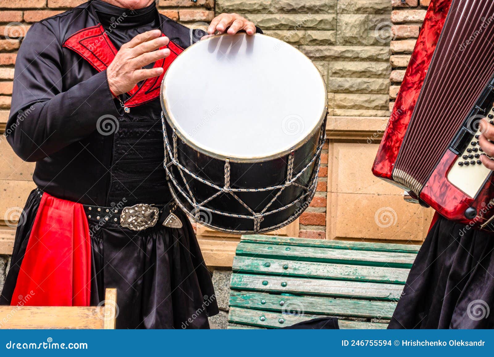 Street Musicians in Georgia Playing the Drum and Harmonica Stock Photo ...