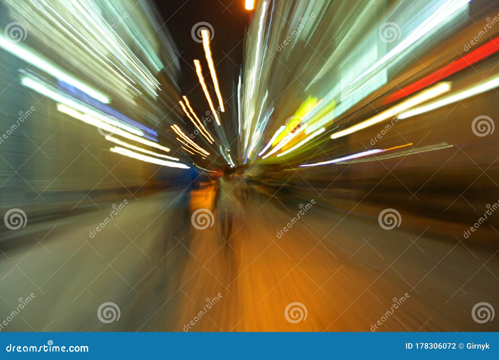 Street Neon Lights in Blur. Stock Photo - Image of urban, neon: 178306072