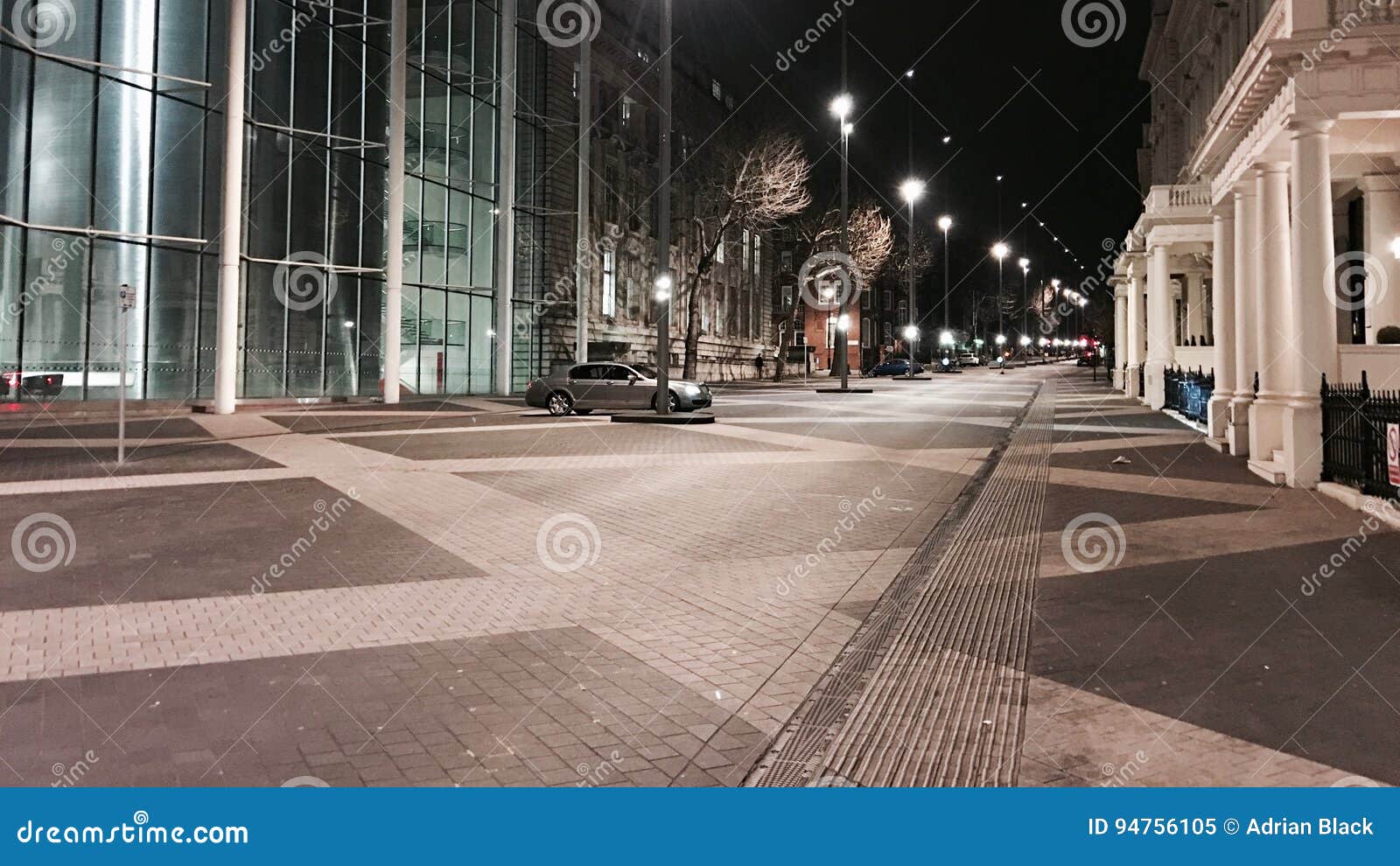 Street at night in London stock image. Image of city - 94756105