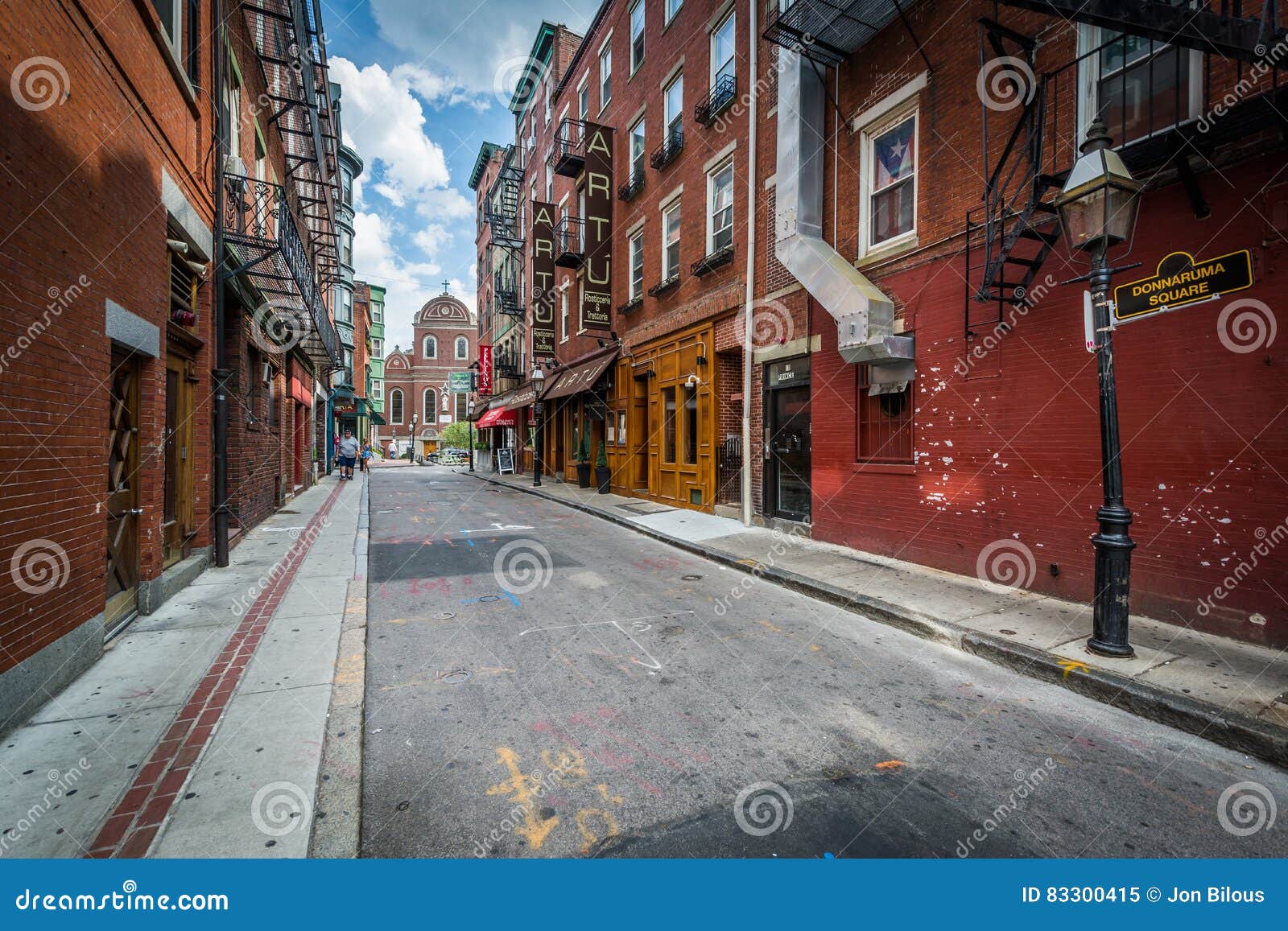 Street in the North End of Boston, Massachusetts. Editorial Image ...