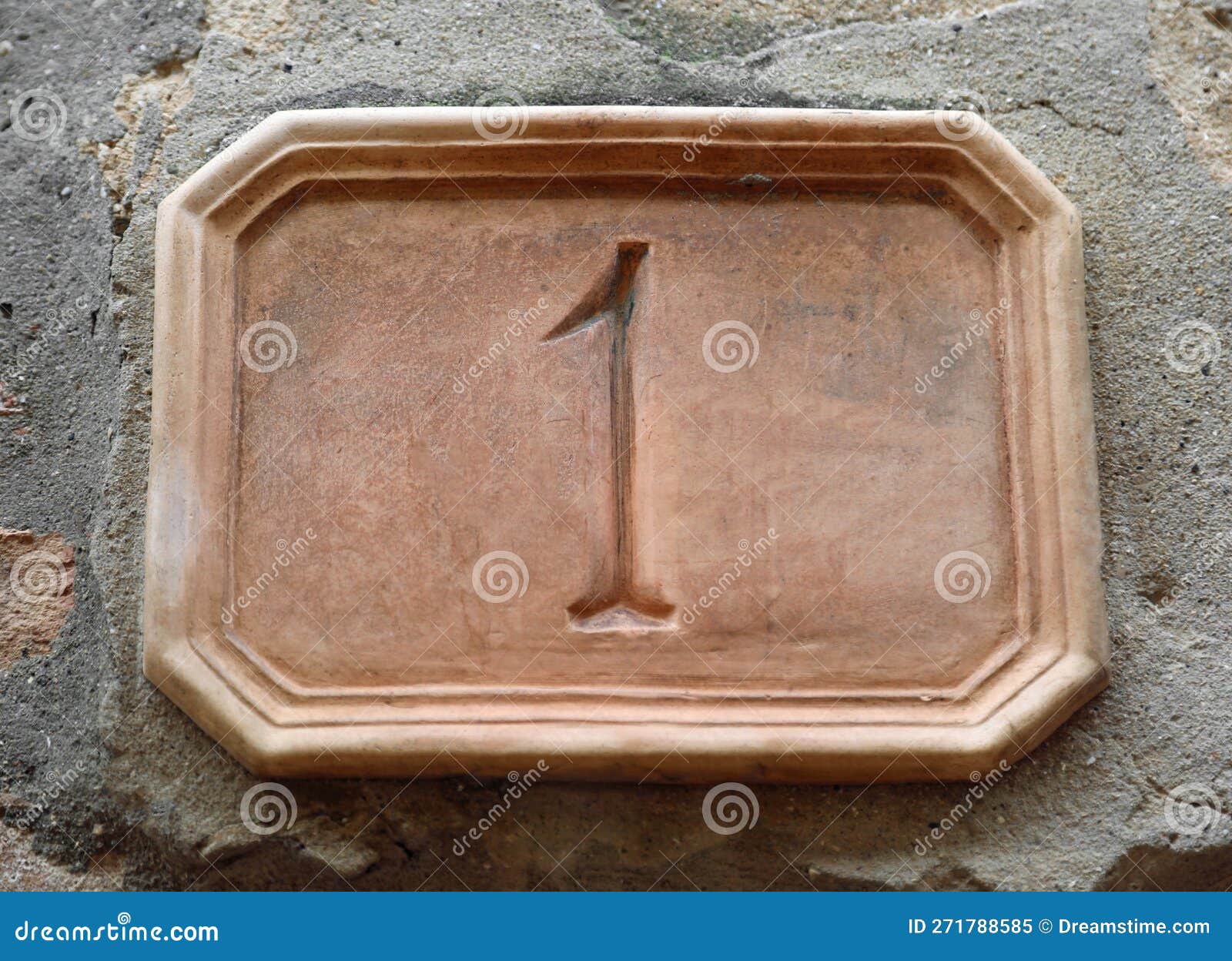 Street Number of the House with the Digit 1 on the Marble Tile Stock ...