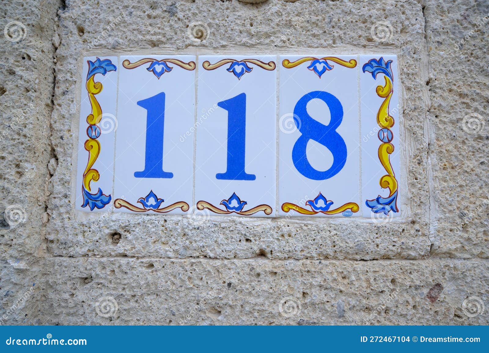 Street number number 118 stock photo. Image of violet - 272467104