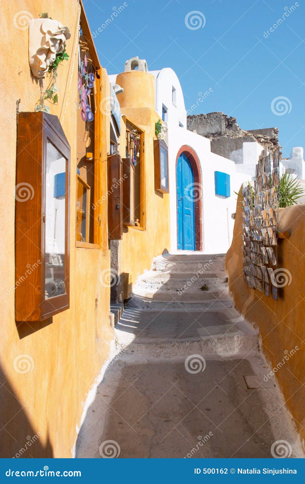 Street in Oia Santorini Greece Stock Photo - Image of greece, trade: 500162