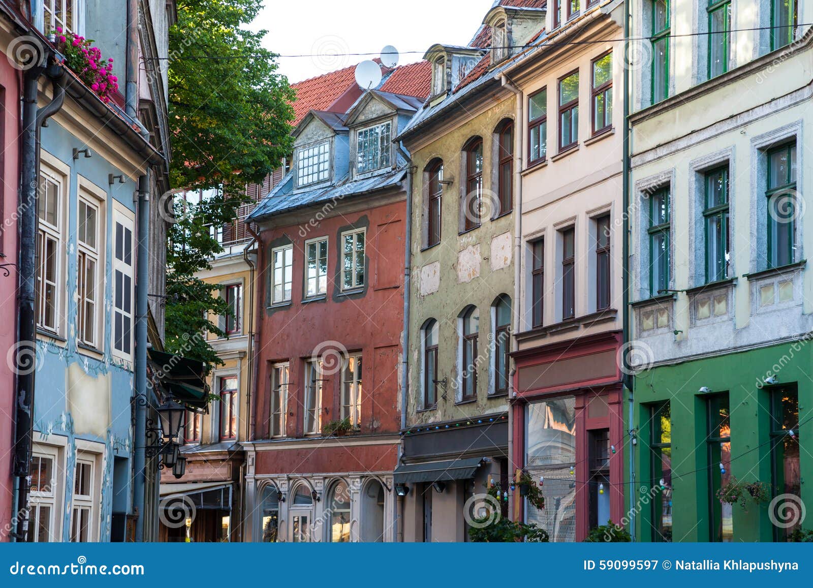 Street in the Old City of Riga Stock Image - Image of roof, home: 59099597