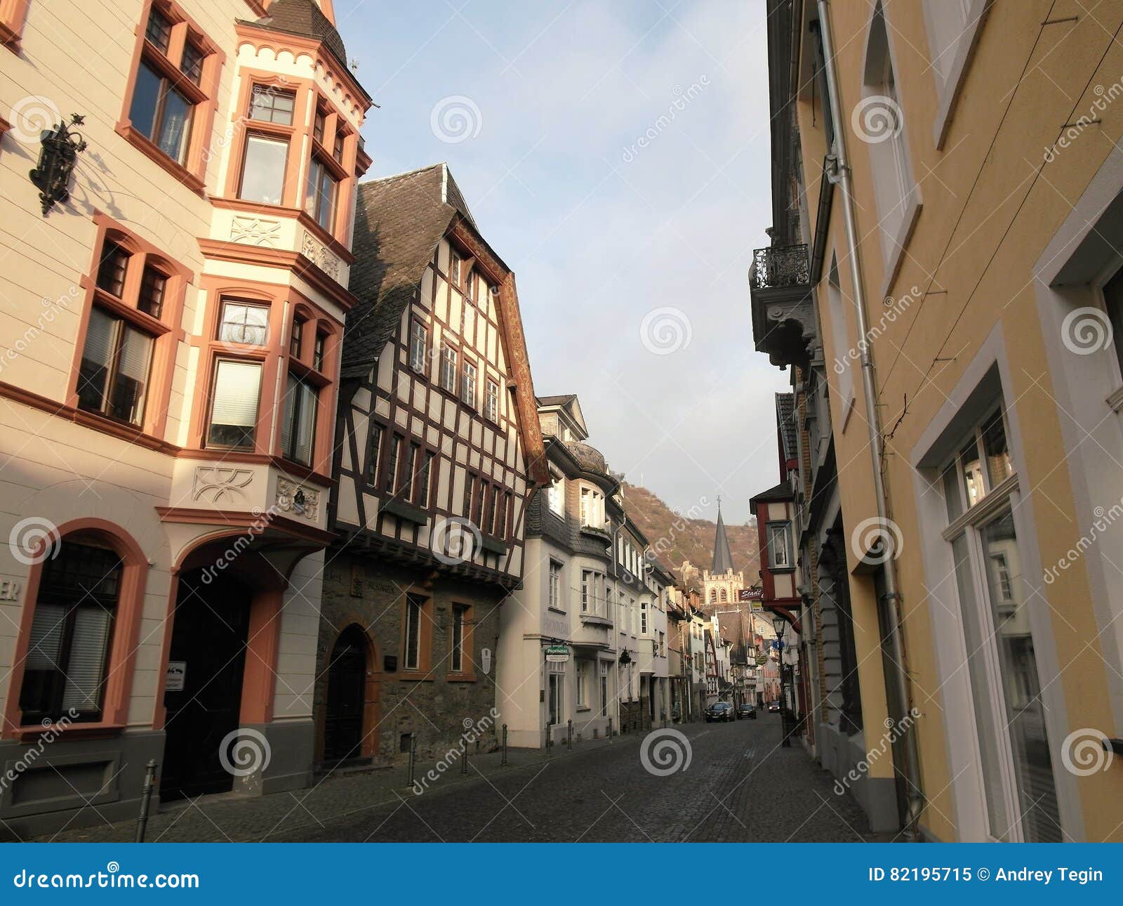 Street in old German town editorial image. Image of empty - 82195715