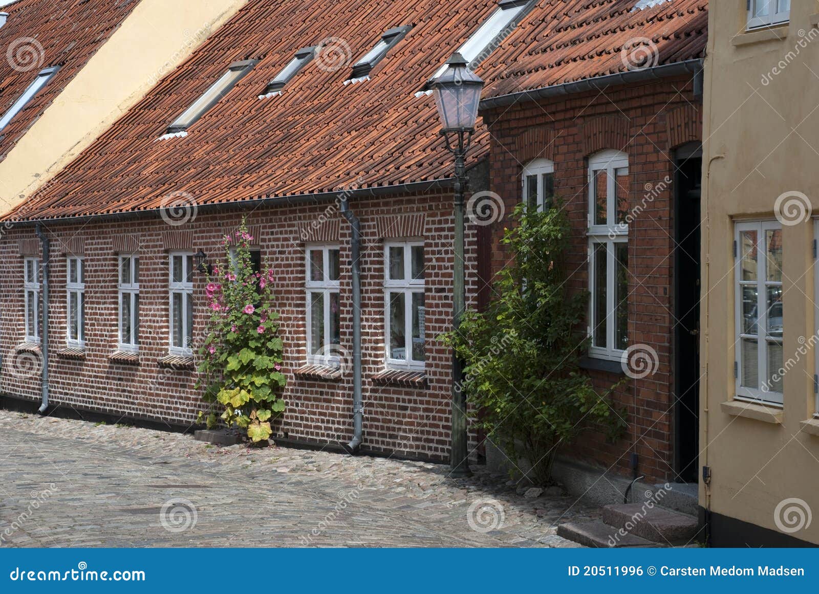 Street with old houses stock photo. Image of denmark - 20511996