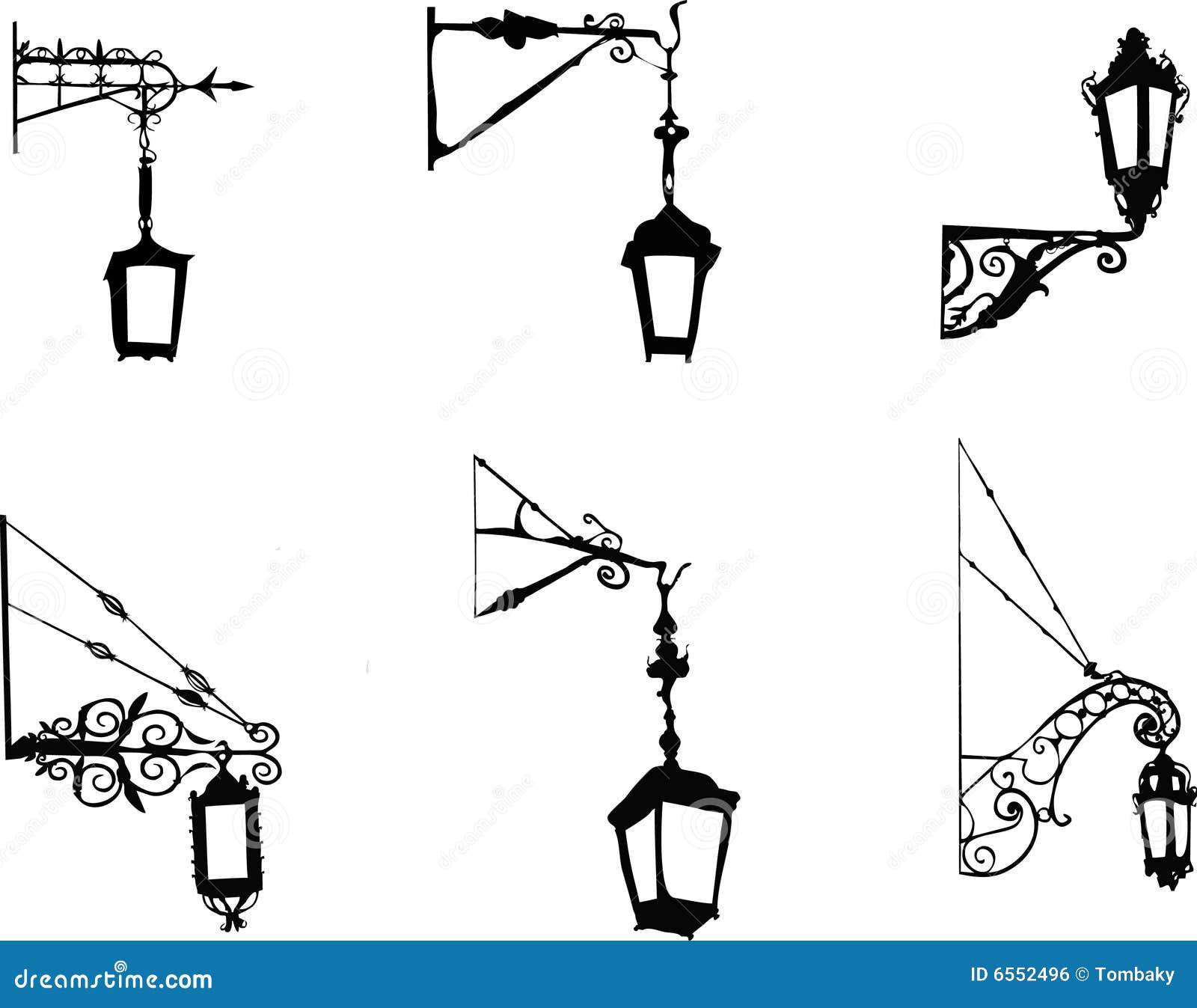 Street old lamps vector stock vector. Illustration of ornate - 6552496