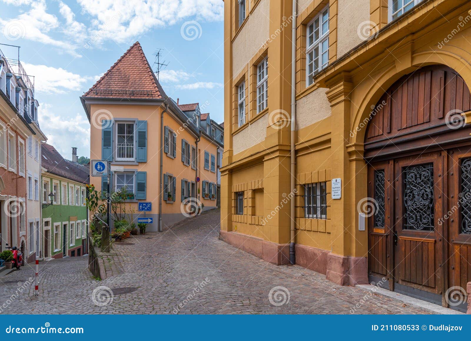 Street in the Old Town of Baden Baden in Germany Stock Image - Image of ...