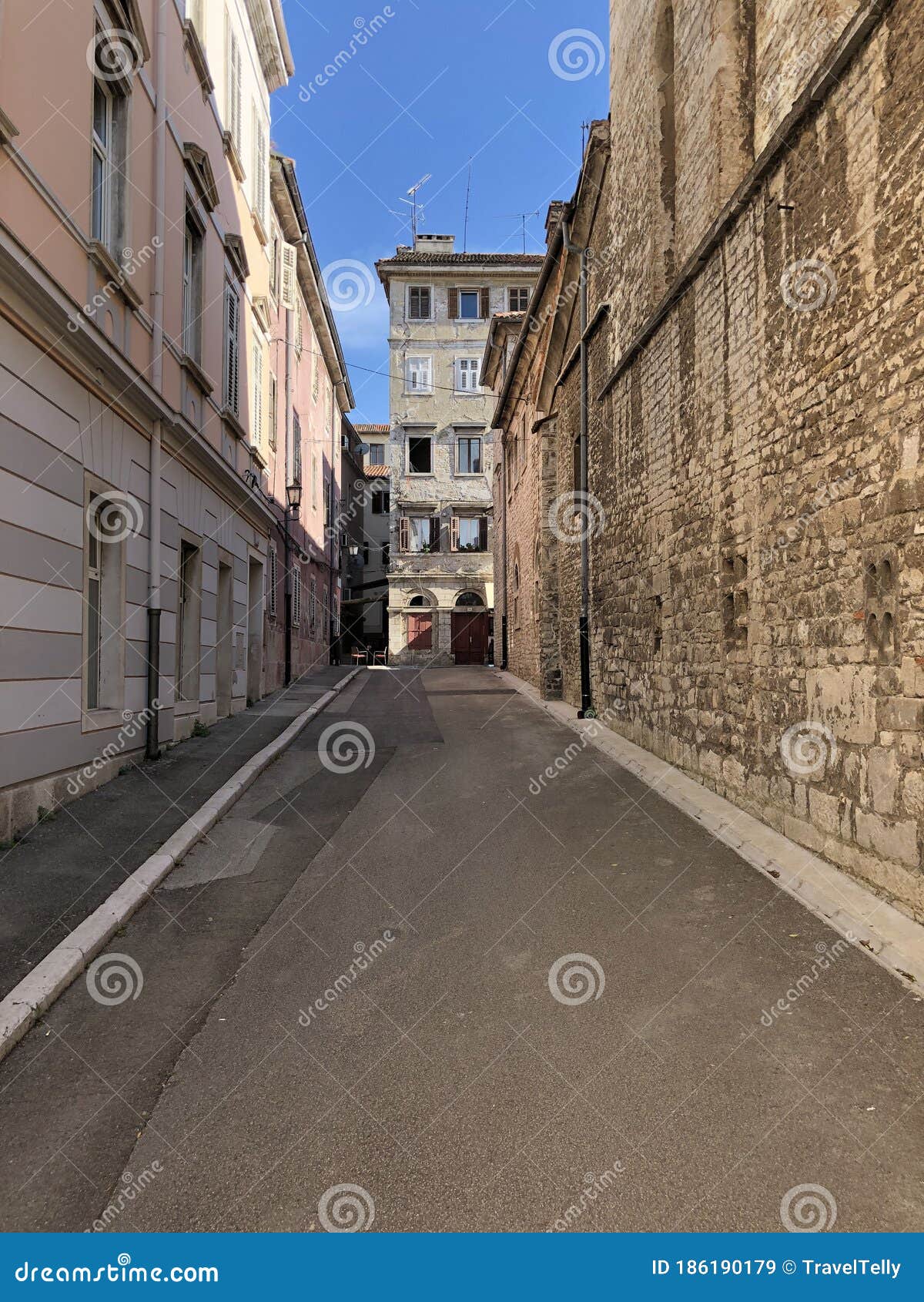 Street in the Old Town of Pula Stock Image - Image of street, town ...