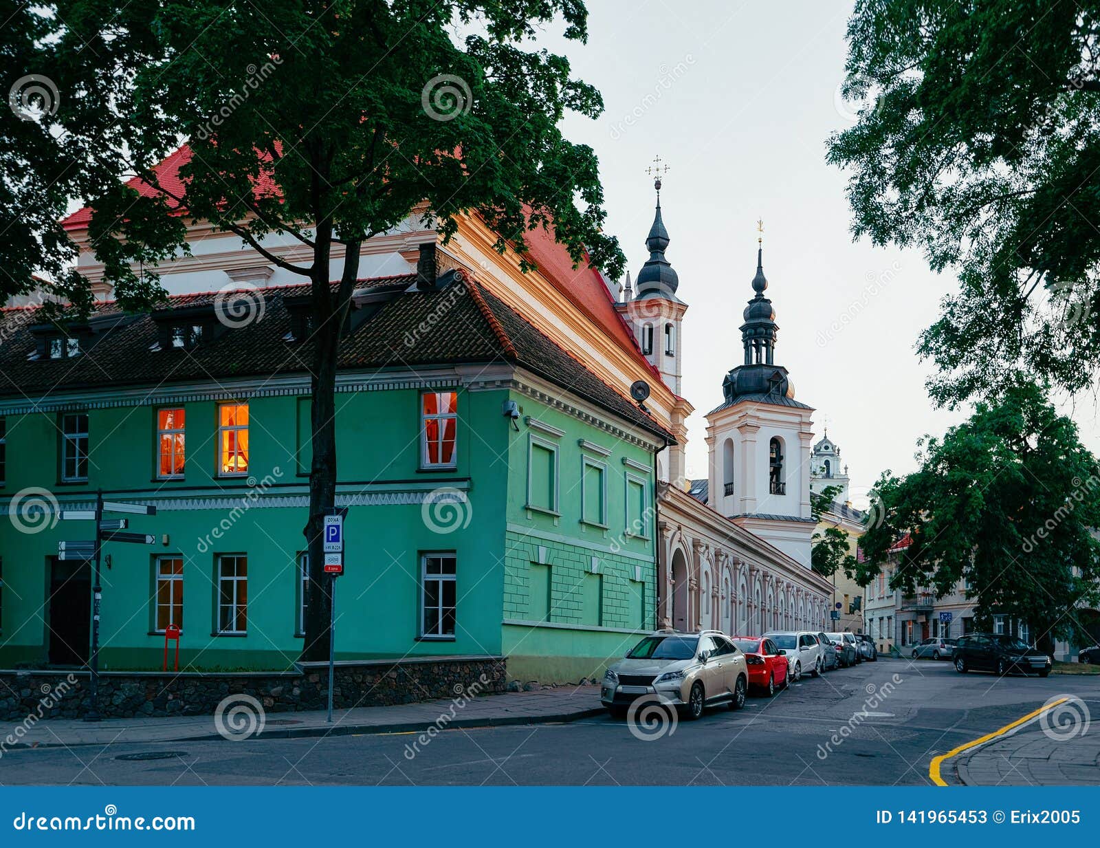 Street in Old Town in Vilnius in Lithuania in Evening Stock Image ...