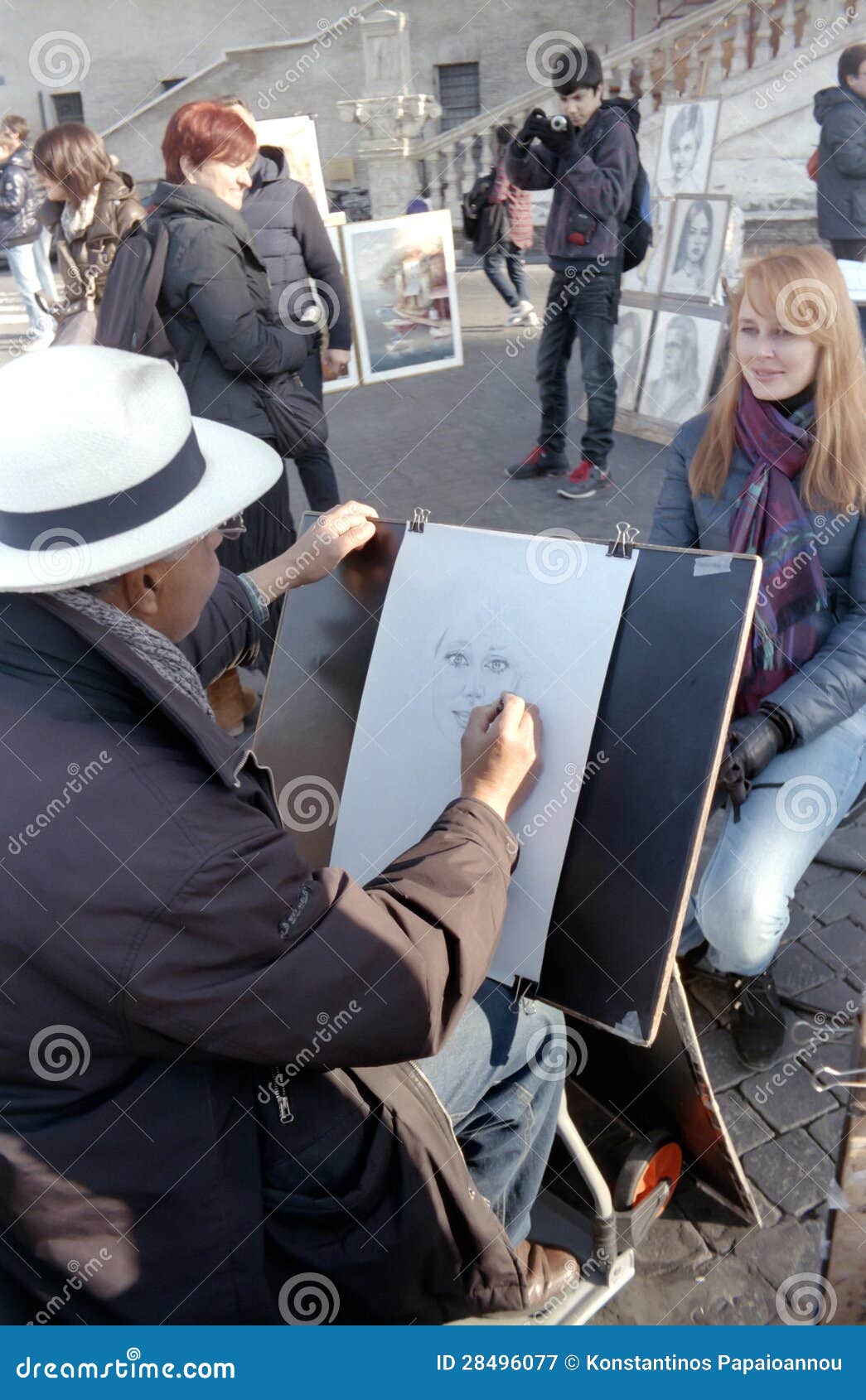 Street painter editorial photography. Image of tourists - 28496077