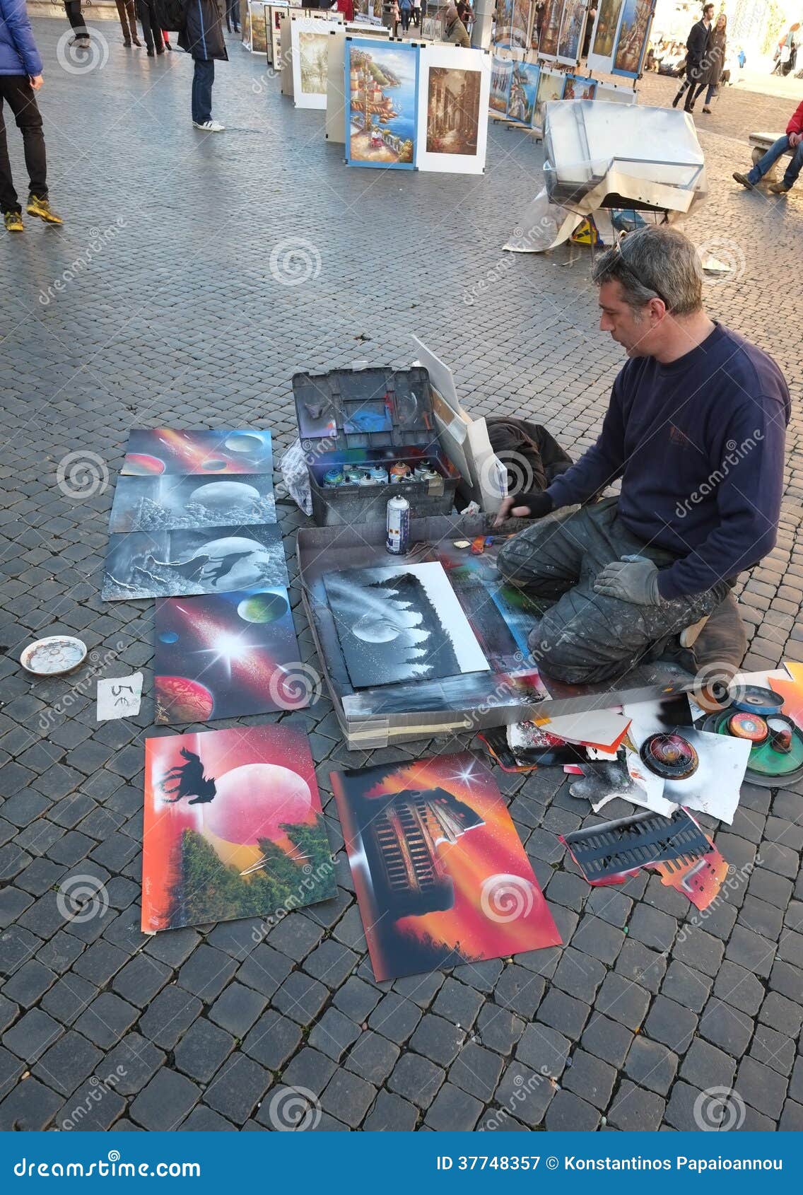 Street painter editorial photography. Image of urban - 37748357
