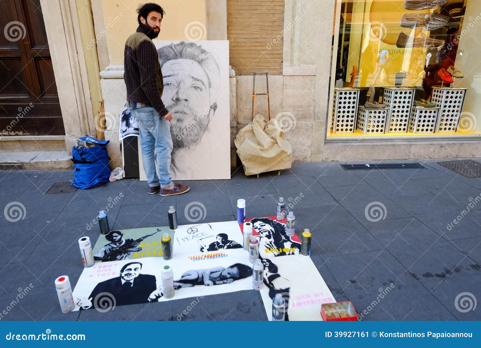 Street painter editorial photo. Image of colorful, colour - 39927161