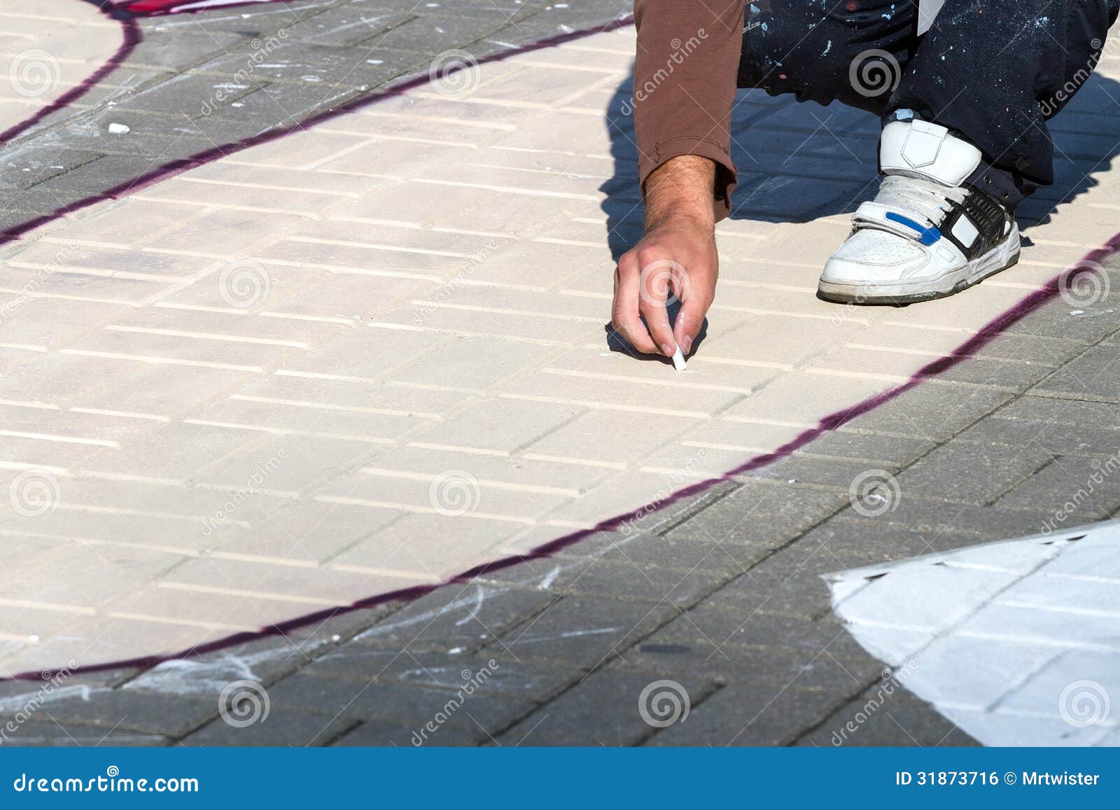 Street painter stock photo. Image of scene, asphalt, painted - 31873716