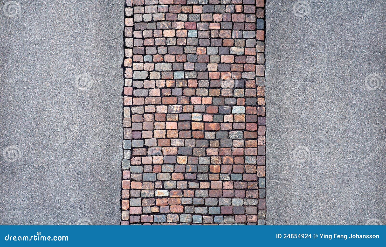 Paved Pedestrian Path Or Walkway Surface. Pavement, Cobbled Road. With ...