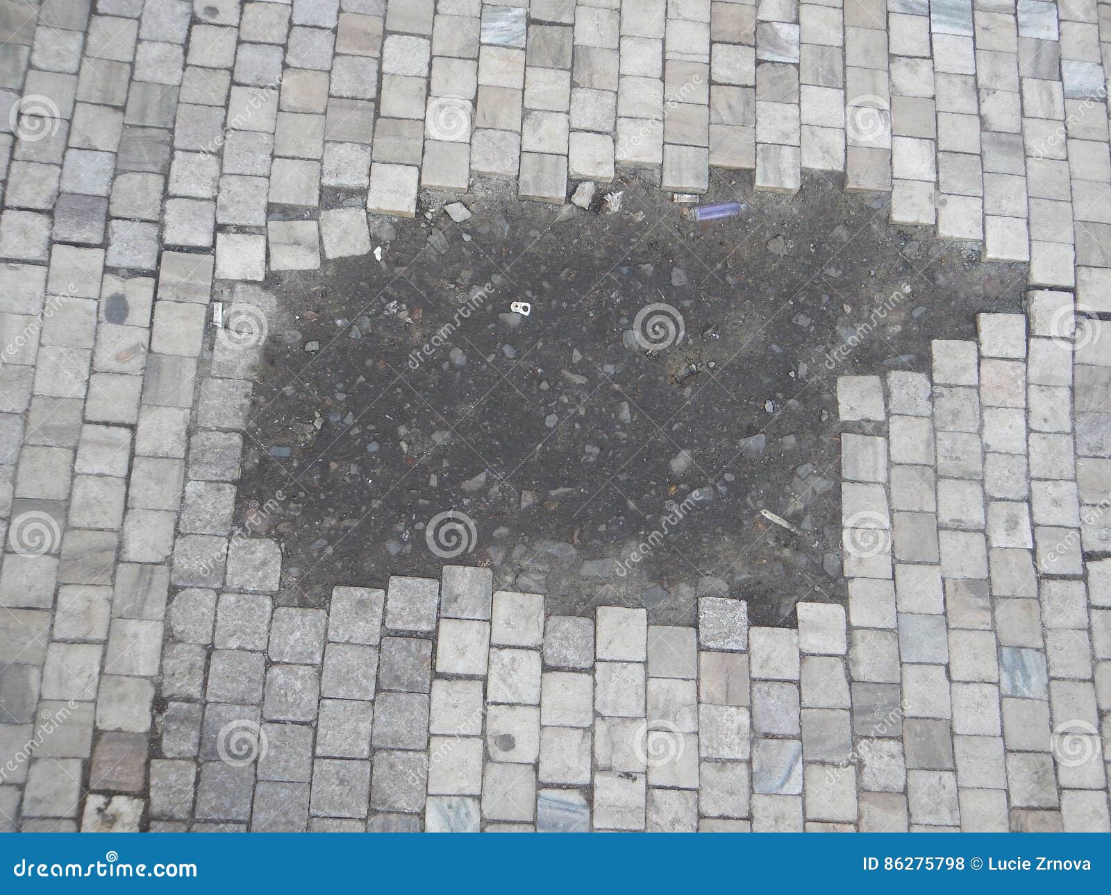 Street Pavement Grey Tiles Structure Stock Photo - Image of laying ...
