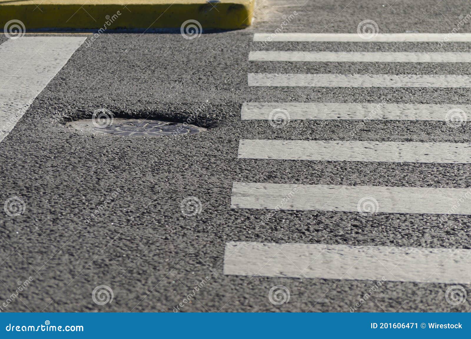 Street with a Pedestrian Path Stock Image - Image of travel, city ...