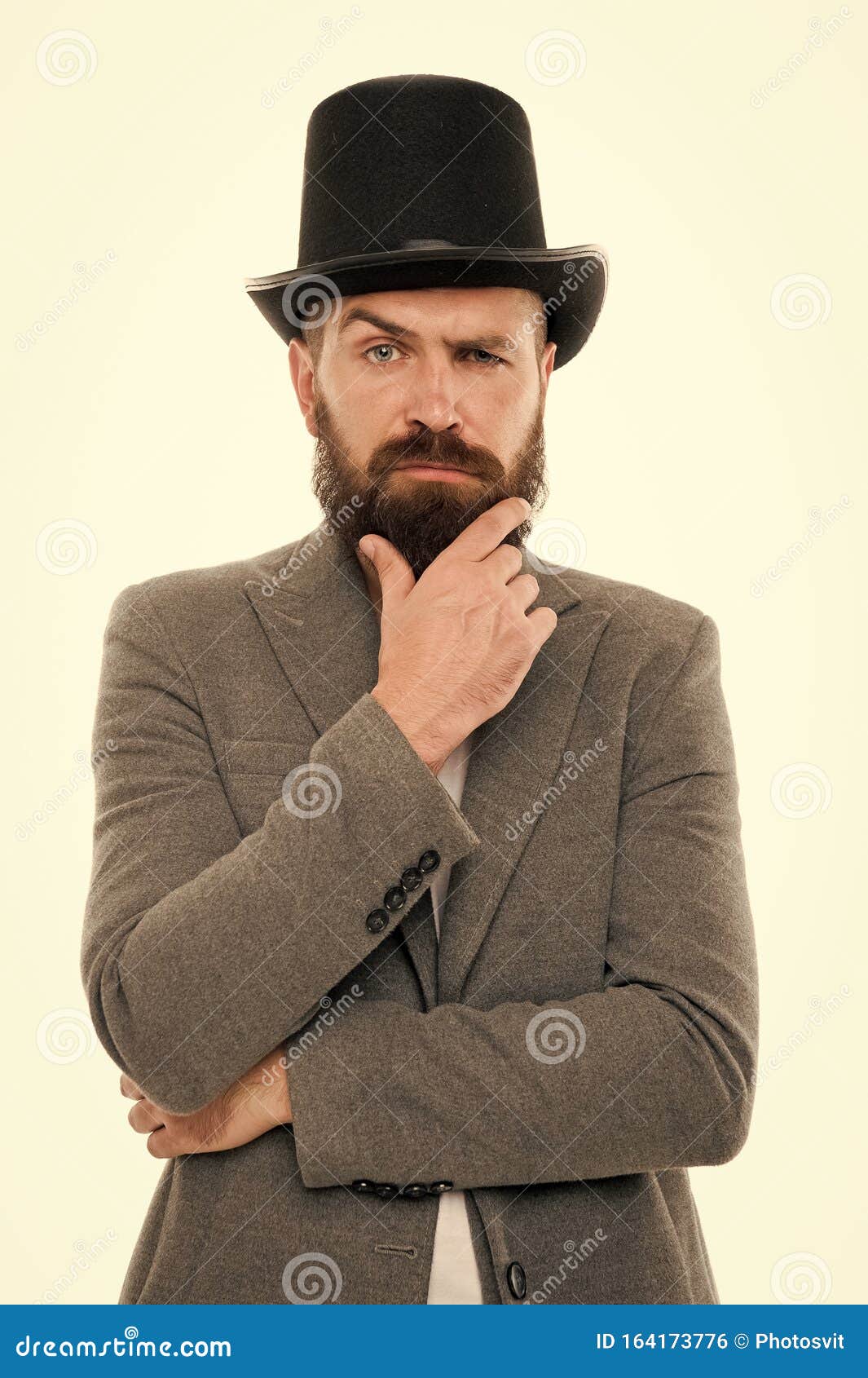 Street Performance. Man Bearded Guy Magician. Magic Trick Performance ...