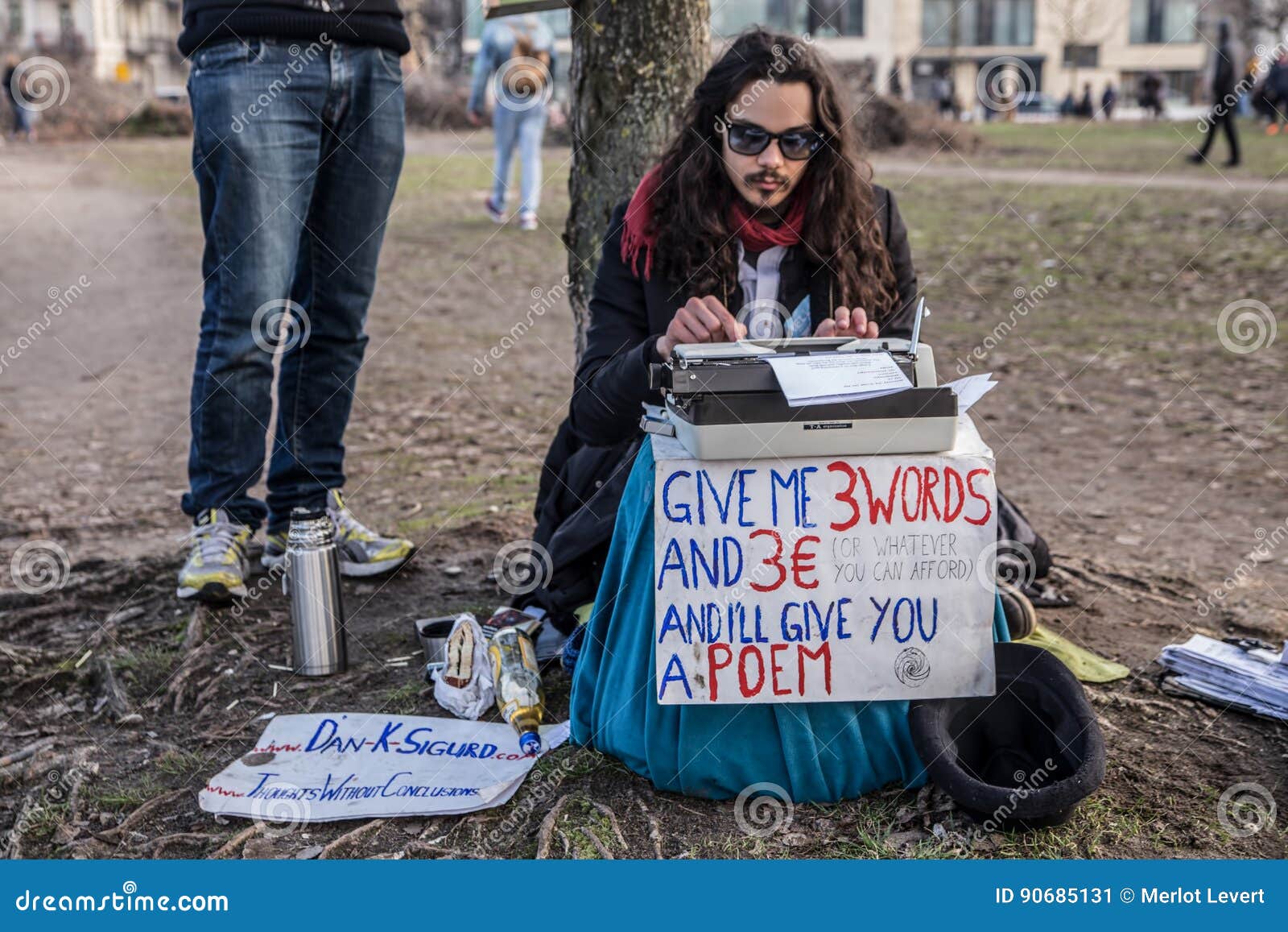 Street poet in Berlin editorial photo. Image of young - 90685131